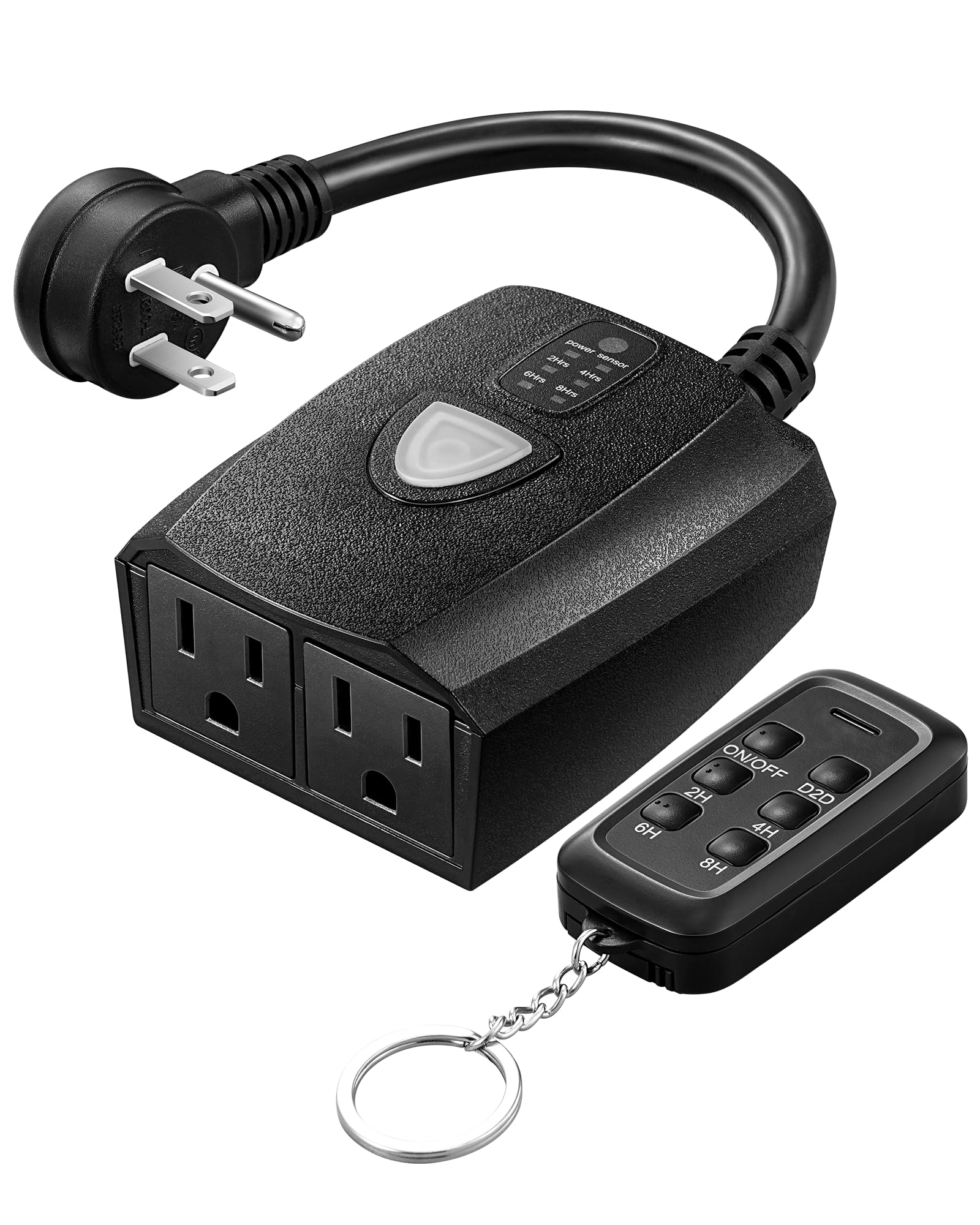 DEWENWILS Outdoor Timer Outlet Waterproof, 15A 1/2HP Outdoor Light ...