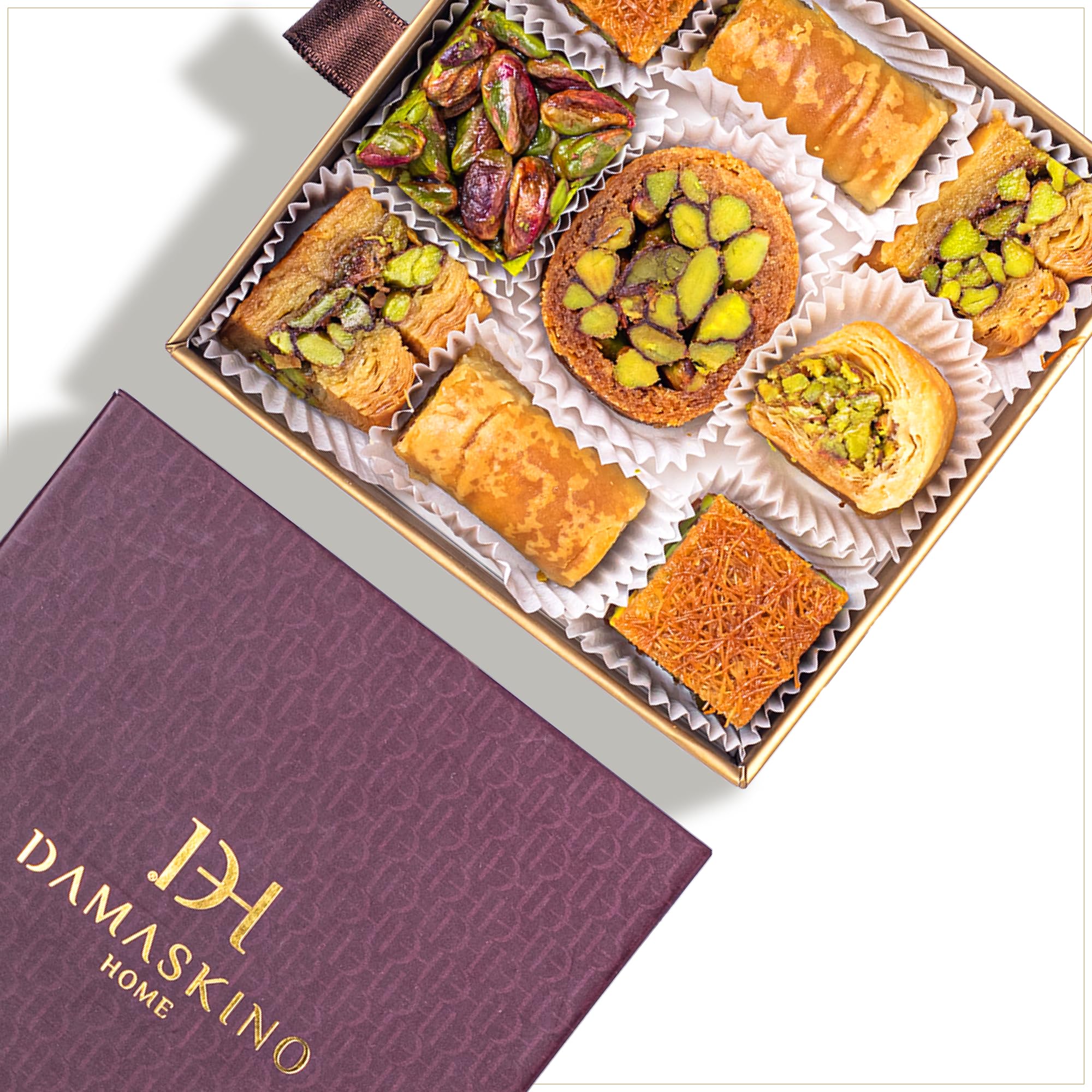 Amazon.com: Damaskino Home Assorted Baklava & Kunefe Gift Box 3.52 oz 9 ...
