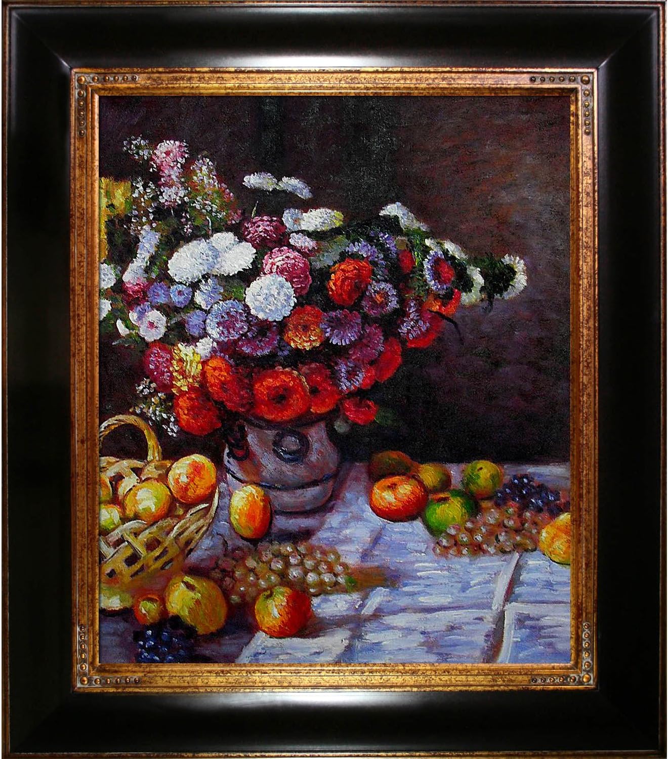 Amazon.com: La Pastiche Flowers and Fruit Framed Oil Painting, 29" x 25 ...