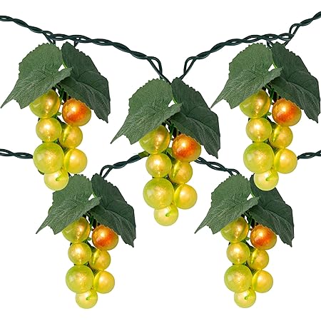 Amazon.com: 5-Count Red and Green Grape Cluster String Light Set, 8ft ...