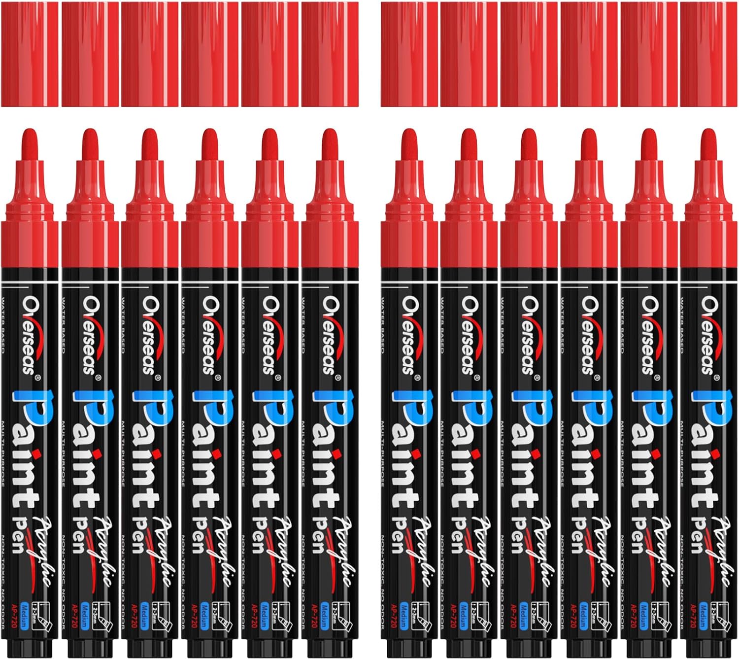 Amazon.com: Overseas Red Paint Pens Paint Markers - Permanent Acrylic ...