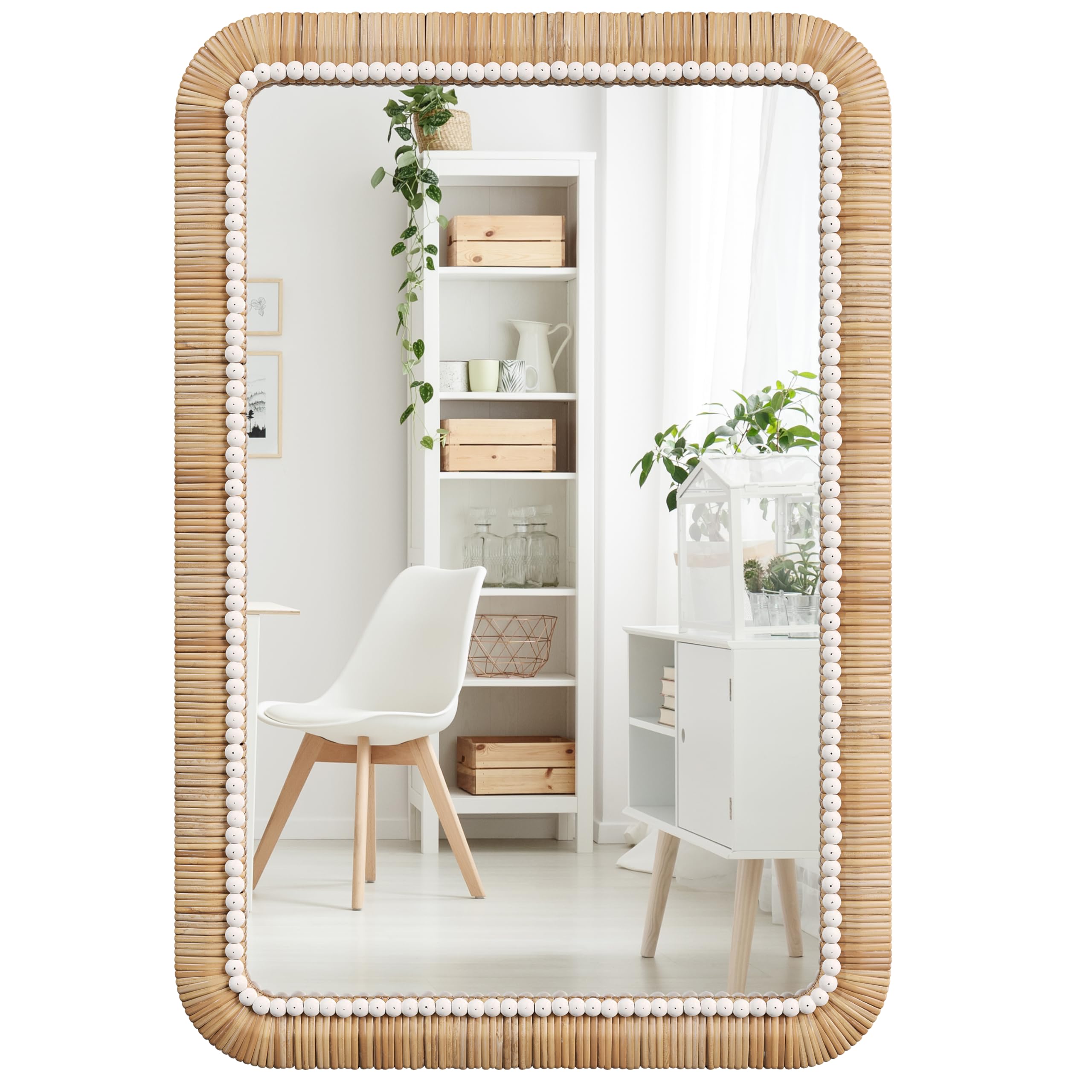 Amazon.com: Barnyard Designs Rattan Bathroom Mirror – Rustic Farmhouse ...