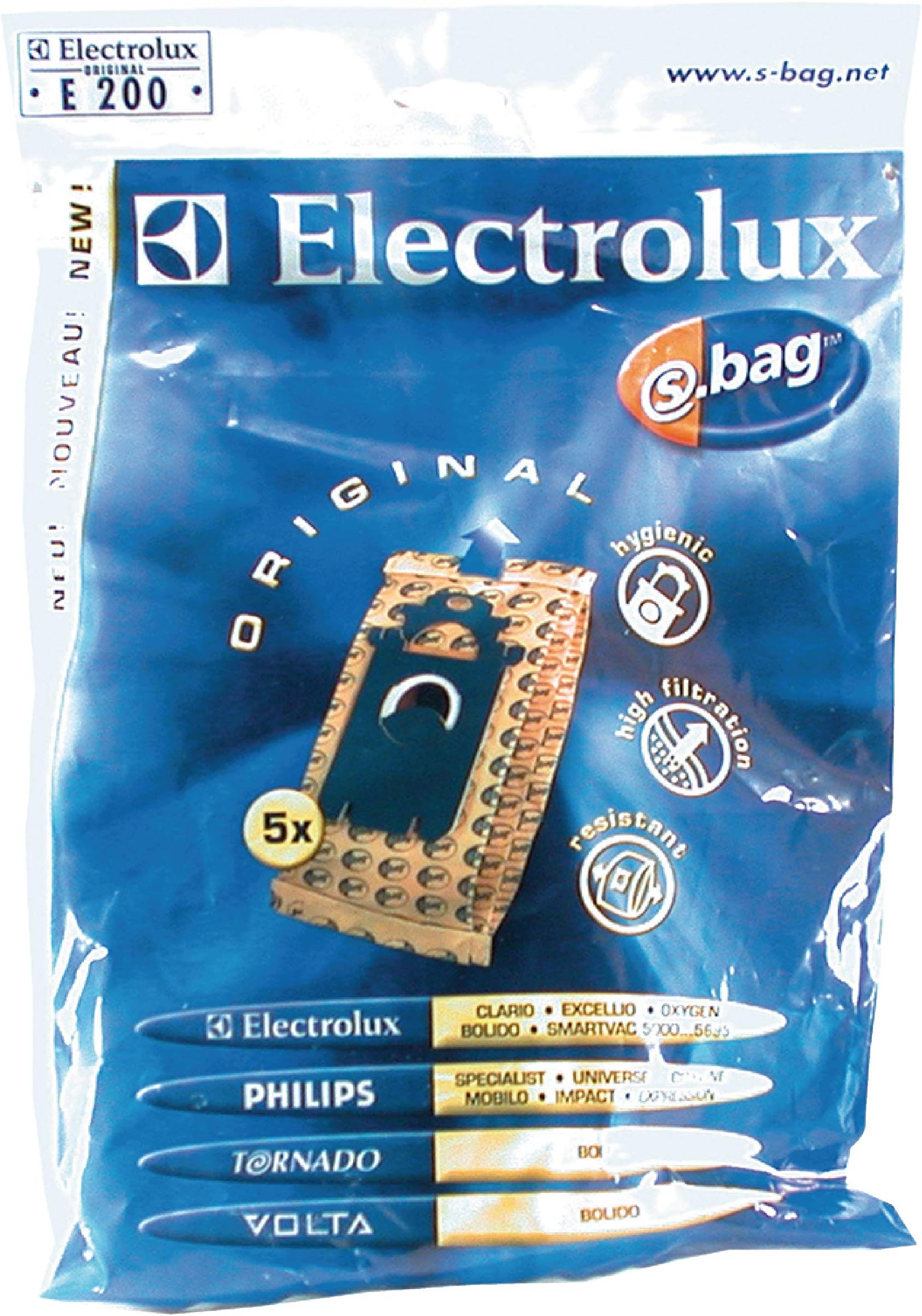 Electrolux EL200F S-Bag Classic Vacuum Bag, Set of 5 : Amazon.co.uk ...