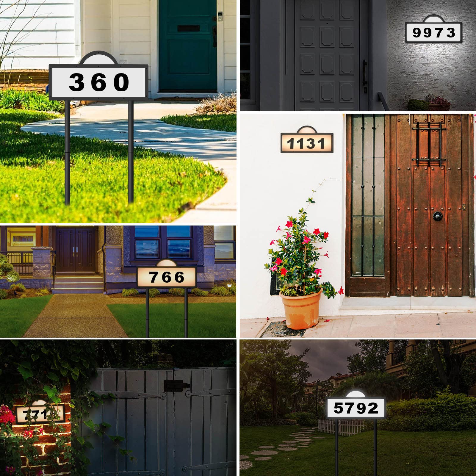 Snapklik.com : House Numbers For Outside, Solar House Number Sign, IP65 ...