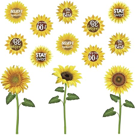 Amazon.com: 147Pcs Summer Bee Bulletin Board Cutouts Summer Sunflower ...