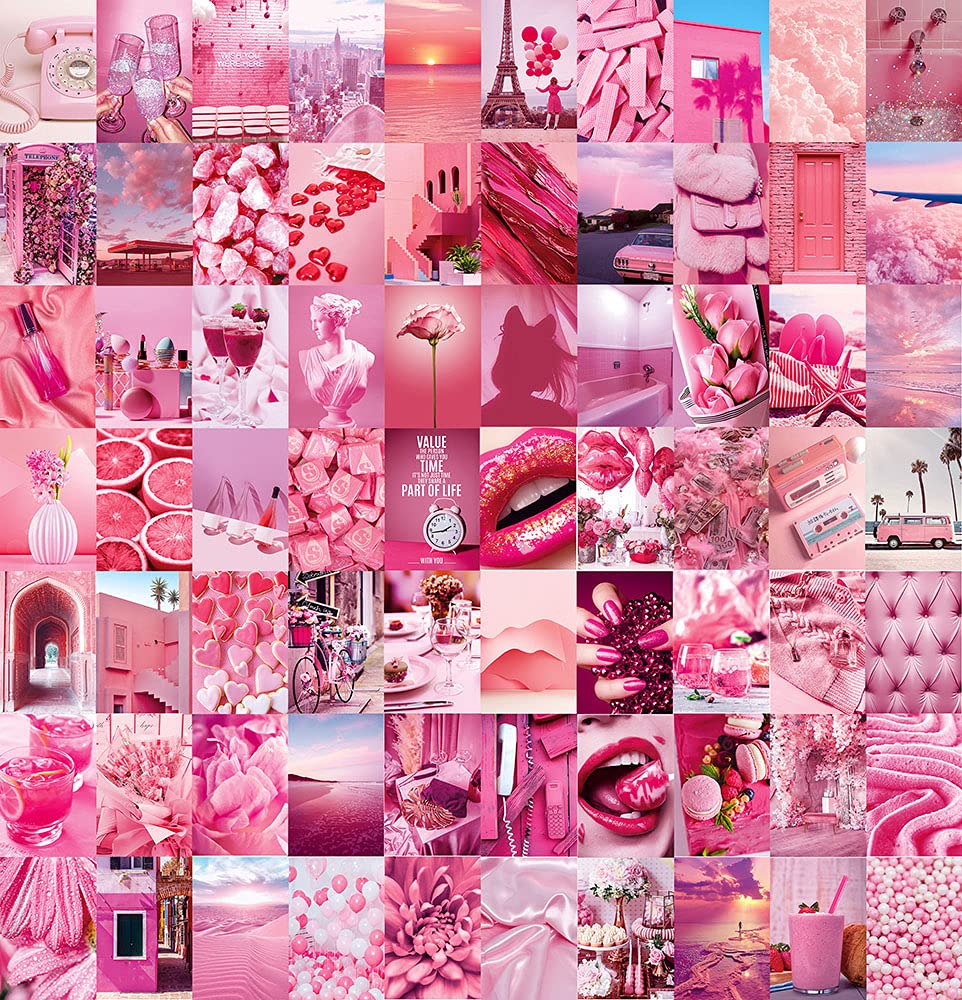 Buy Pretty Light Pink Collage Kit,College Wall Decor,Photo Collage kit ...