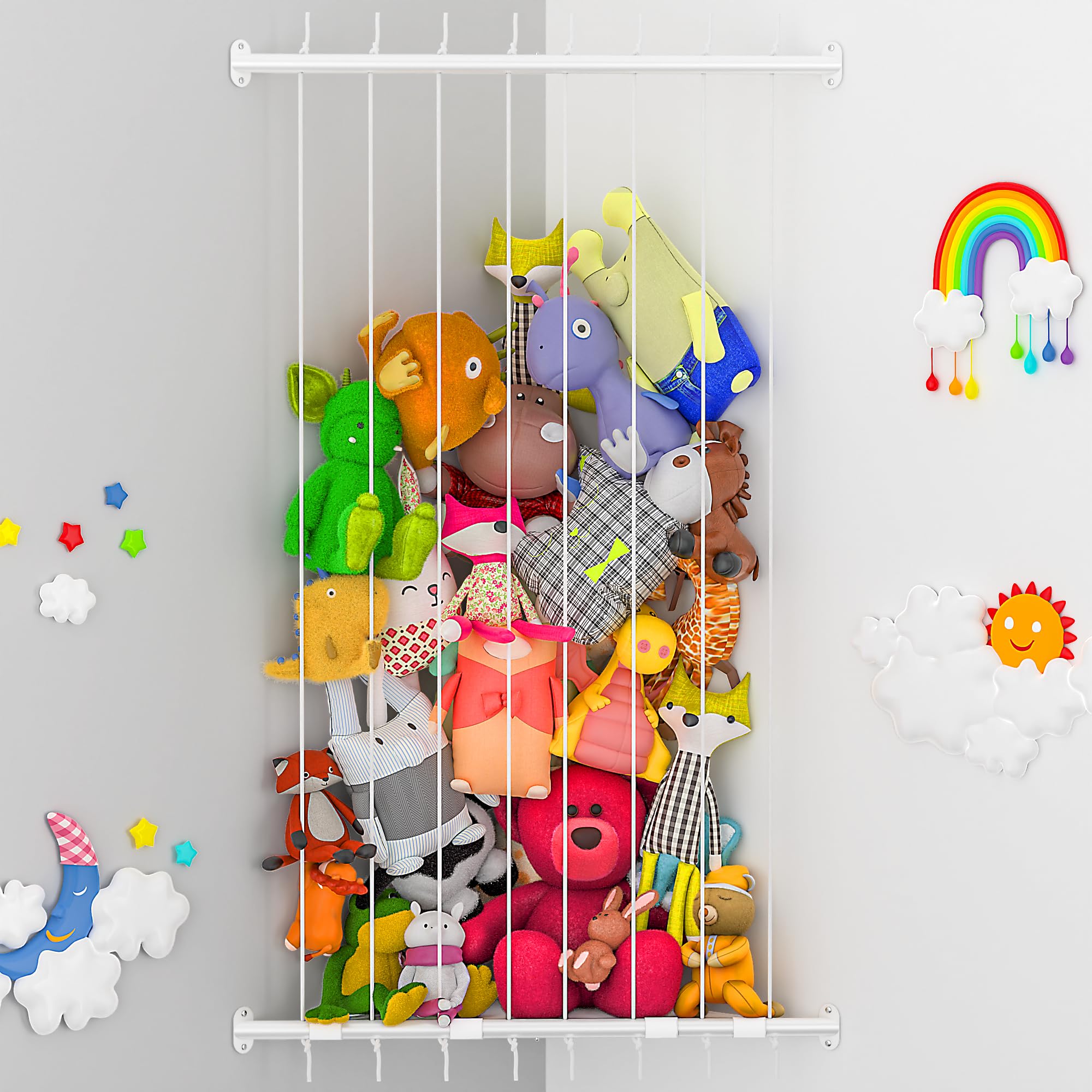 Amazon.com: Stuffed Animal Storage Wall, Corner Plush Toys Holder with ...