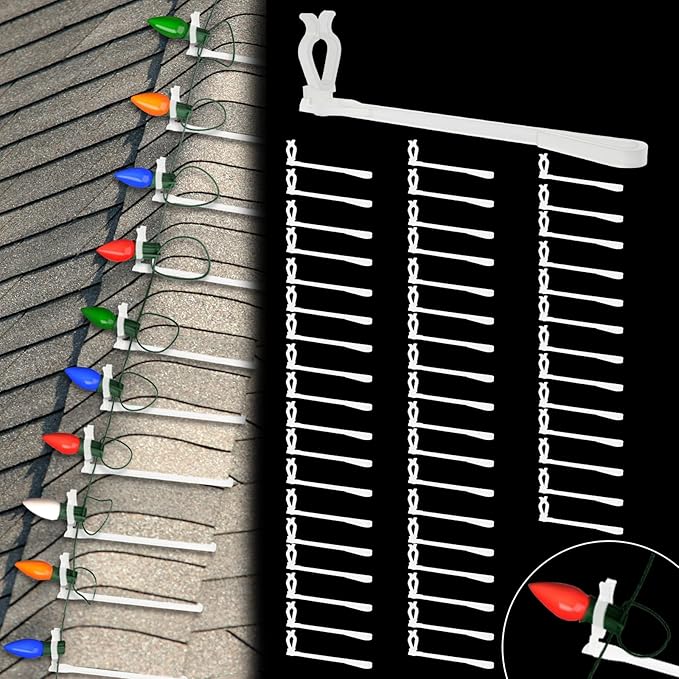 48 Ridge Clips for Christmas Lights-Roof Shingle Clips for Outdoor ...