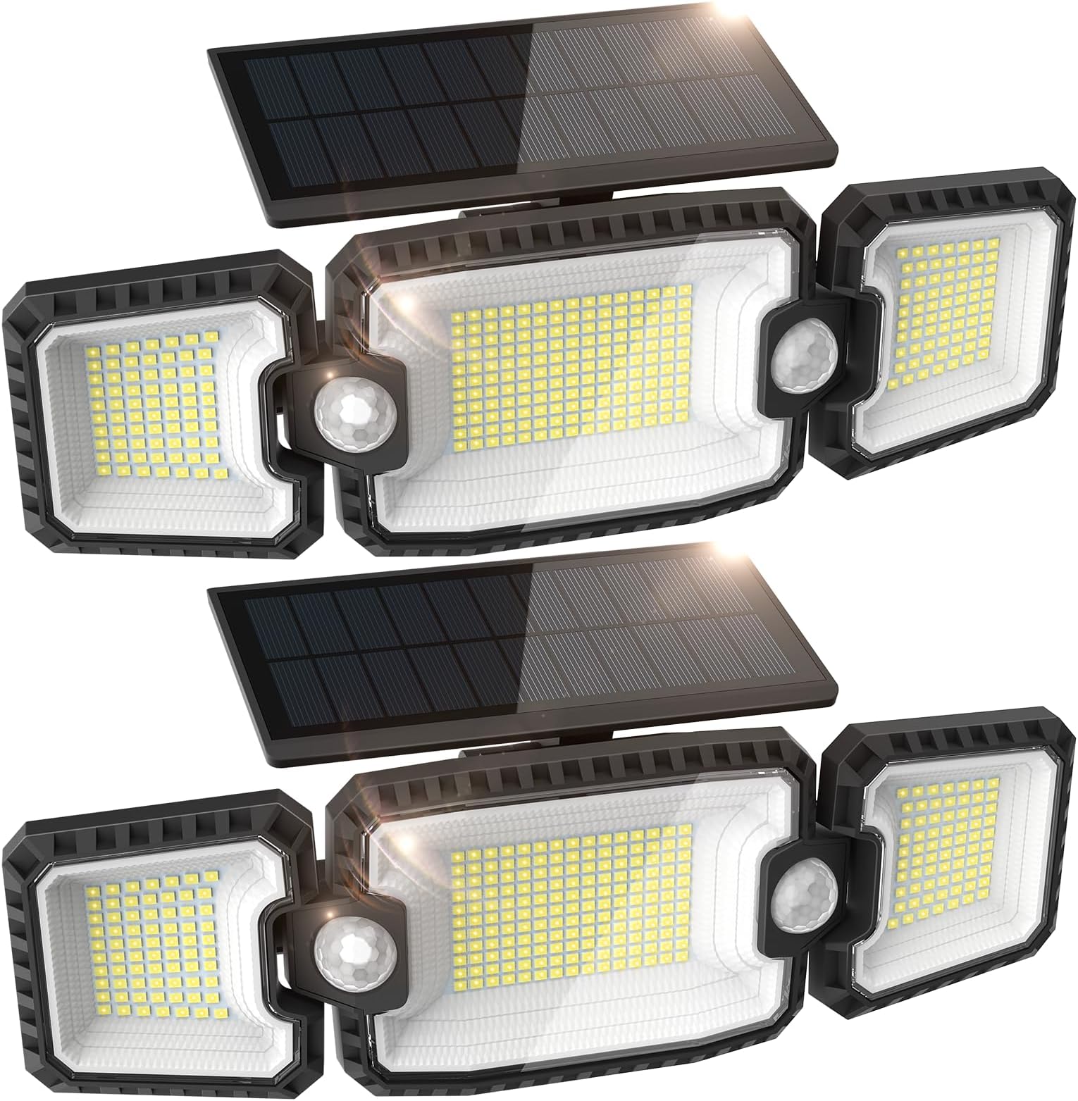 Ueuttiy Solar Flood Lights Outdoor, Solar Wall Light Cordless with 2 ...