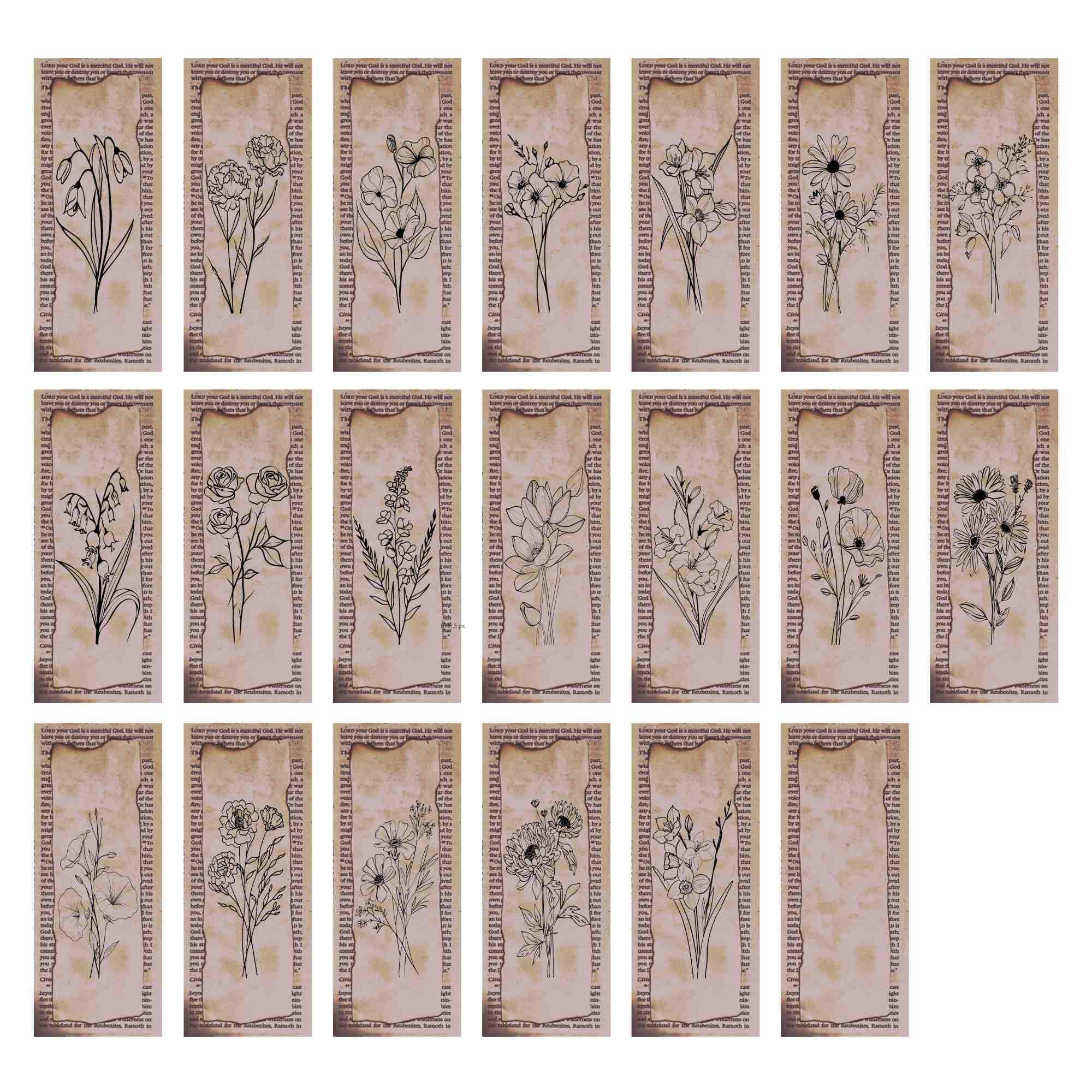 Snapklik.com : Thinkor 20 PCS Bookmark, Laminated Birth Flower Bookmark ...