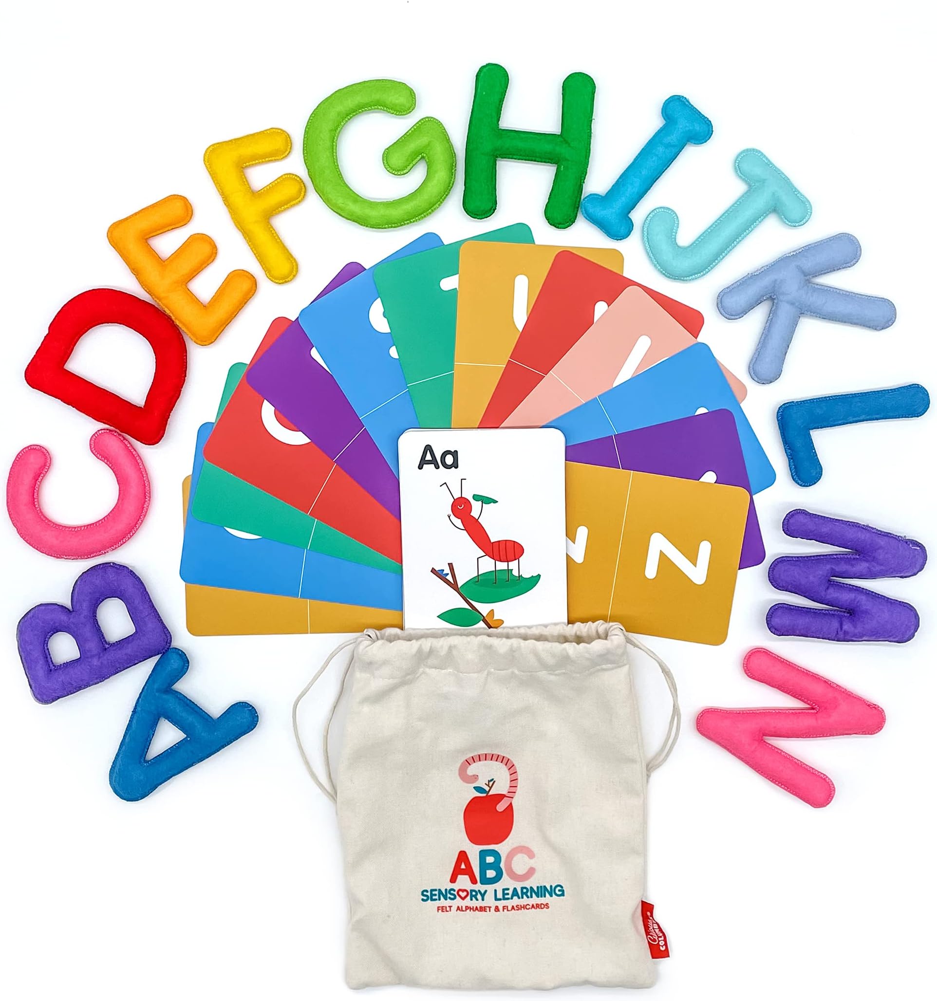 Curious Columbus Montessori Felt Letters And Abc Flash Cards Uppercase ...