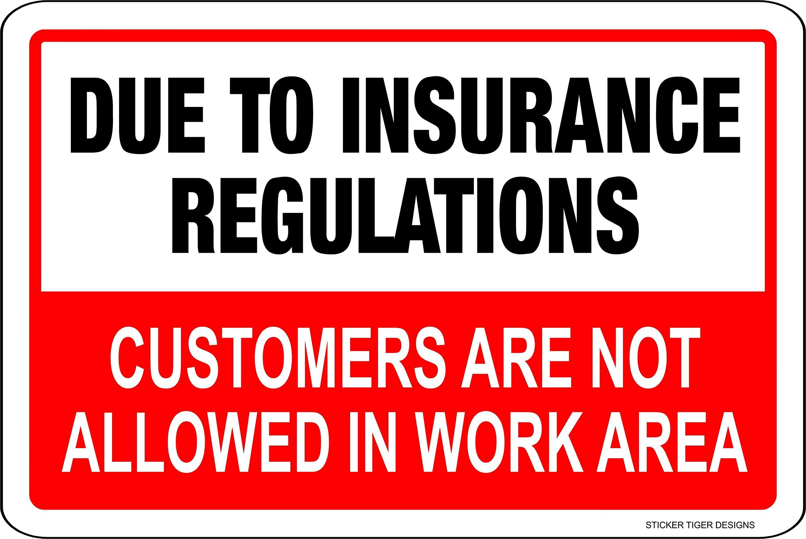 Amazon.com: ComplianceSigns.com Vertical No Customers Allowed in Shop ...