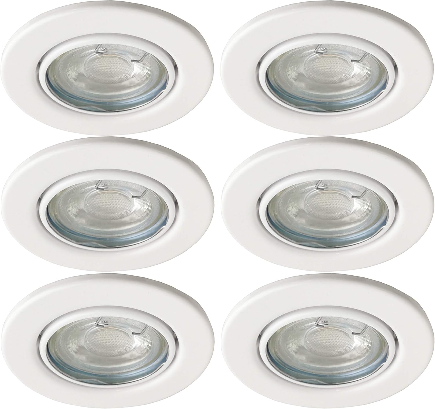 Trango Set of 6 LED Recessed Spotlights in White Round TG6729 ...