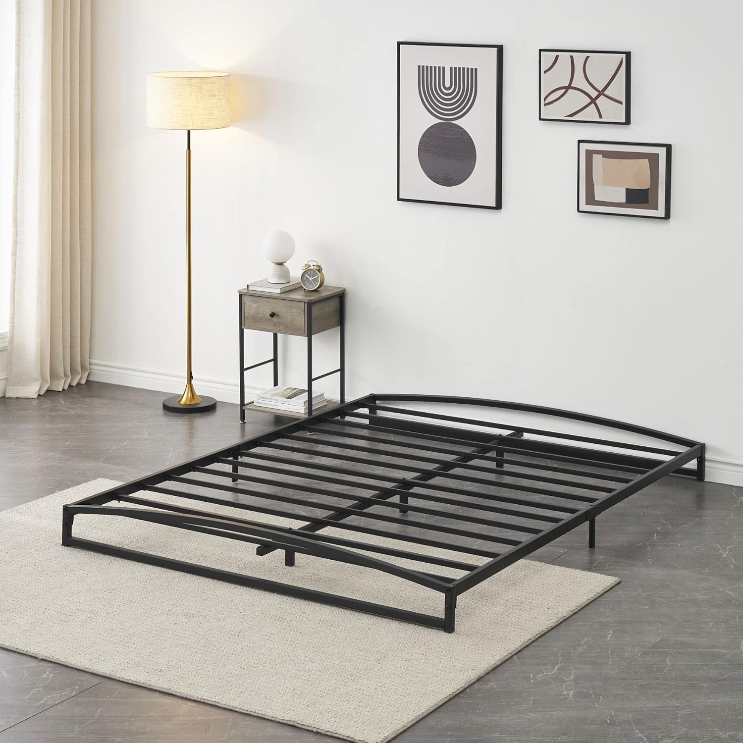 Amazon.com: IDEALHOUSE Low Profile Full Bed Frame, 6 Inch Heavy Duty ...