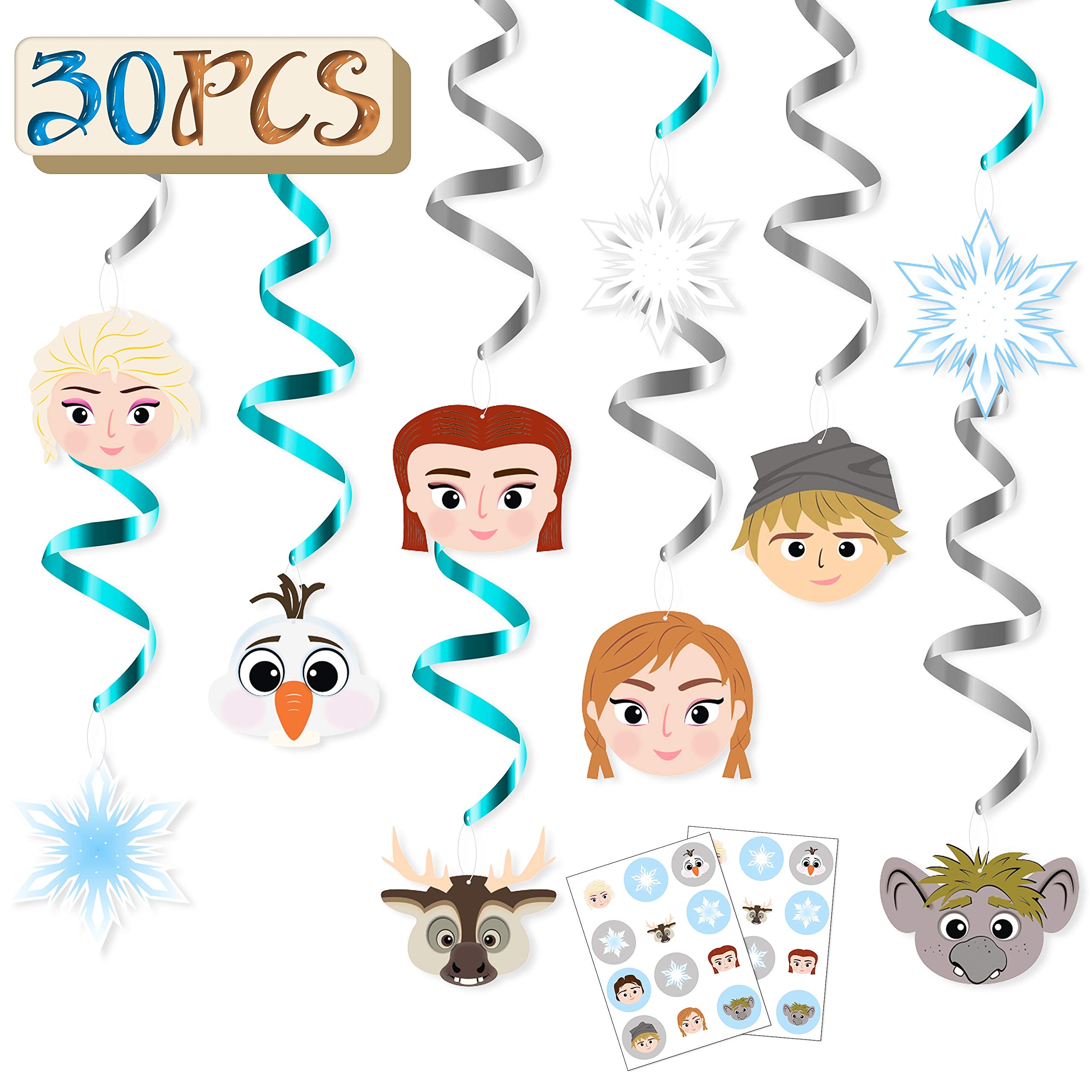 Buy MALLMALL6 30Pcs Frozen Birthday Party Swirls Decorations Elsa Anna ...