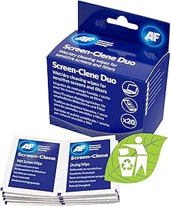 AF Screen-Clene Monitor Cleaning Duo Pairs of Wet and Dry Wipes. Anti ...
