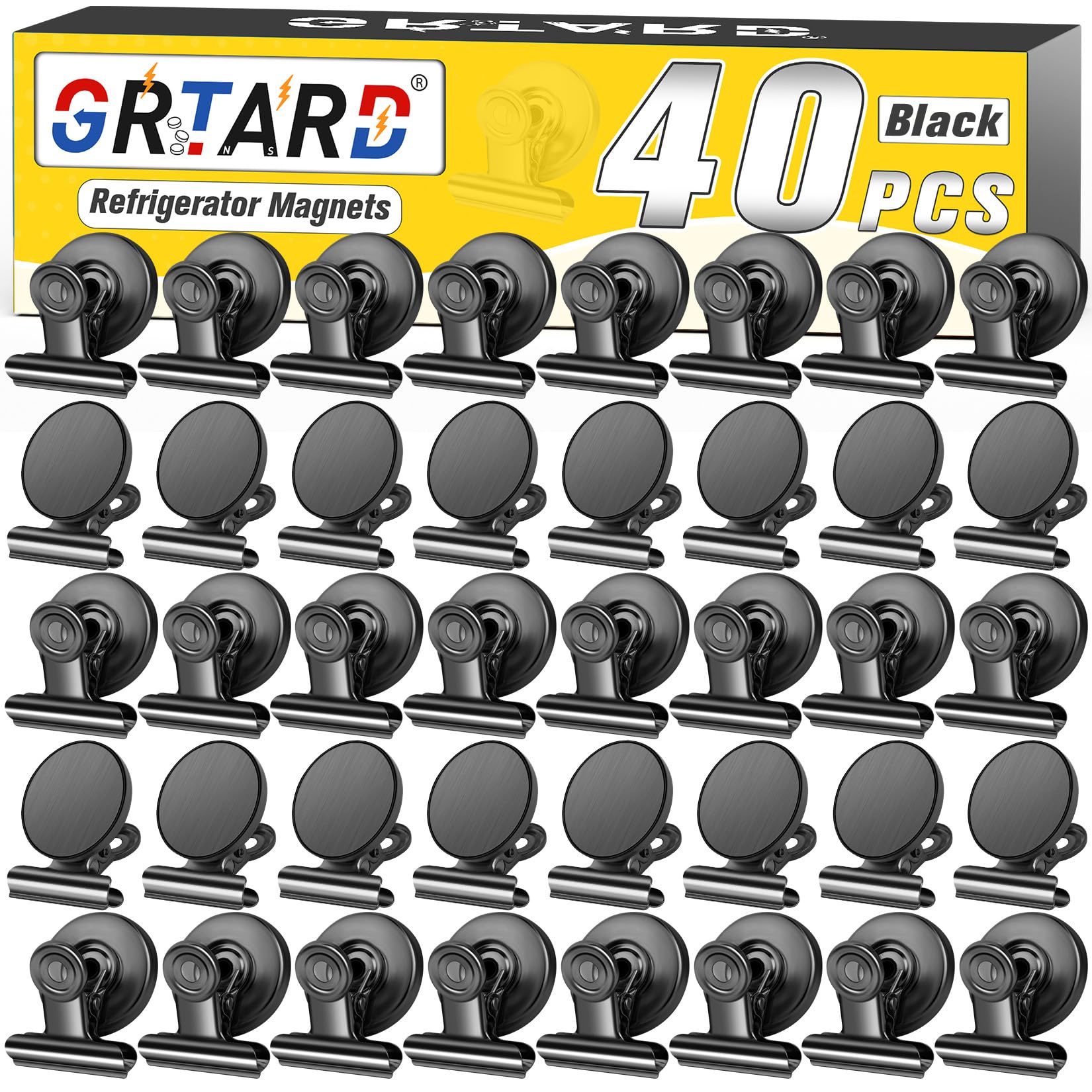 Snapklik.com : Grtard 40 Pack Magnetic Clips Heavy Duty, Black Magnet ...