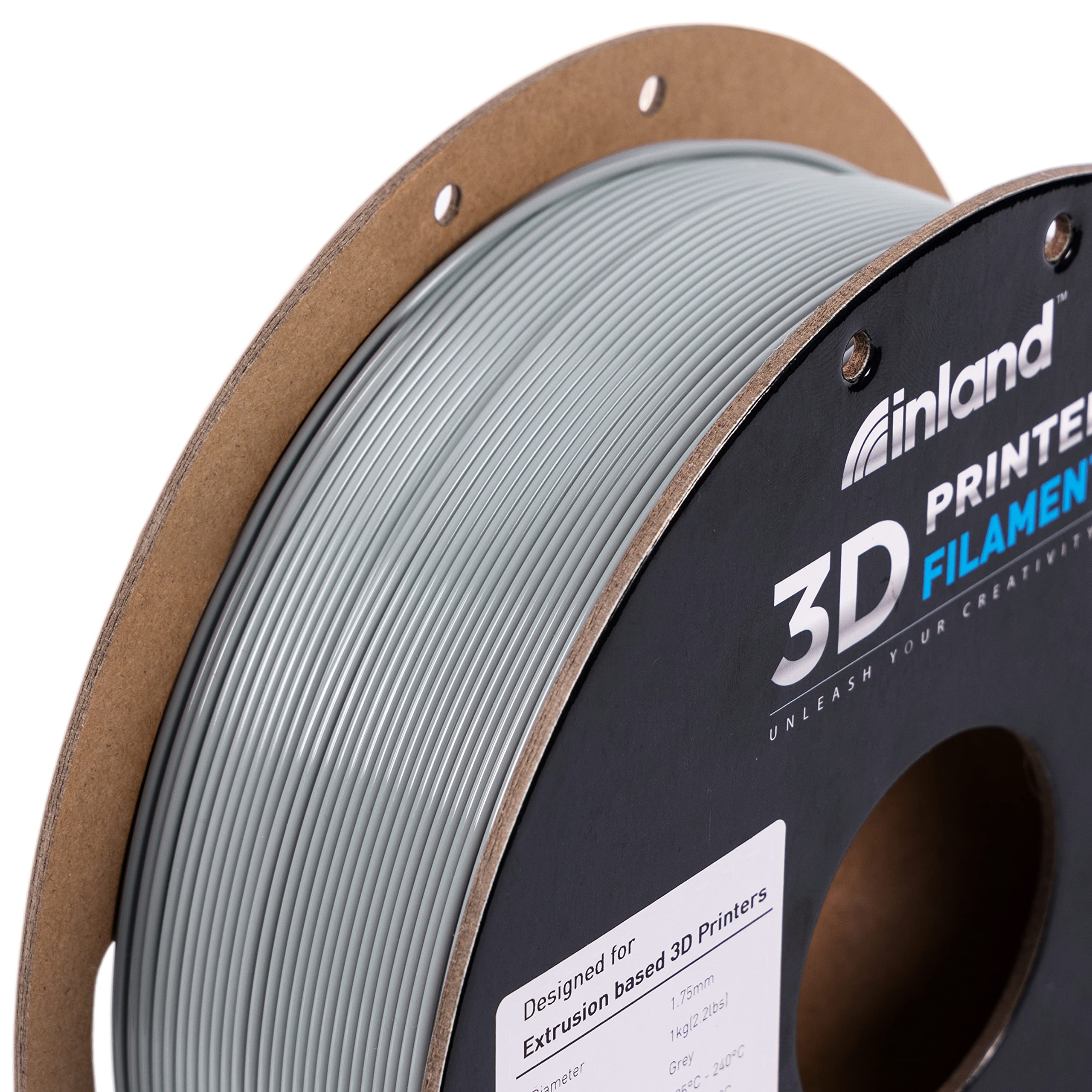 Inland 1.75mm Gray PETG 3D Printer Filament, Dimensional Accuracy +/- 0 ...