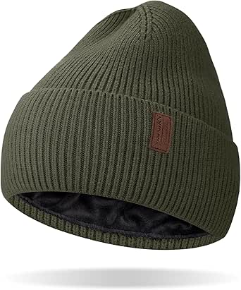 Winter Beanie for Men Women Fleece Lined Beanies Hats Soft Warm Winter ...
