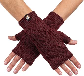 Evolution Knitwear Wool Cable Knit Fingerless Mittens - Made in the USA ...