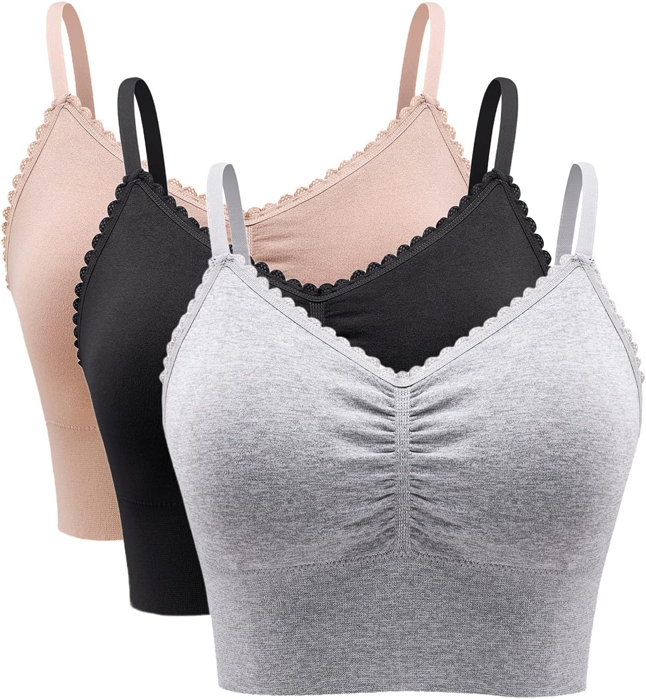 Plus Size Seamless Lace Bras for Women, Low-Impact Activity Sleep ...