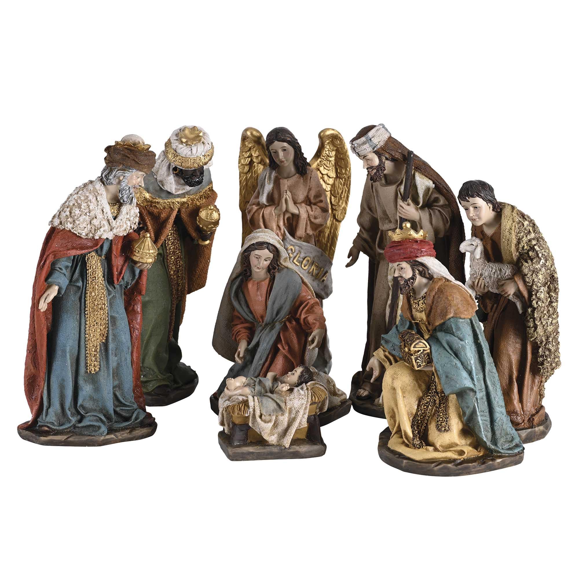 Amazon.com: Dicksons 8-Piece Nativity Holy Family Angel Gloria - 10.75 ...