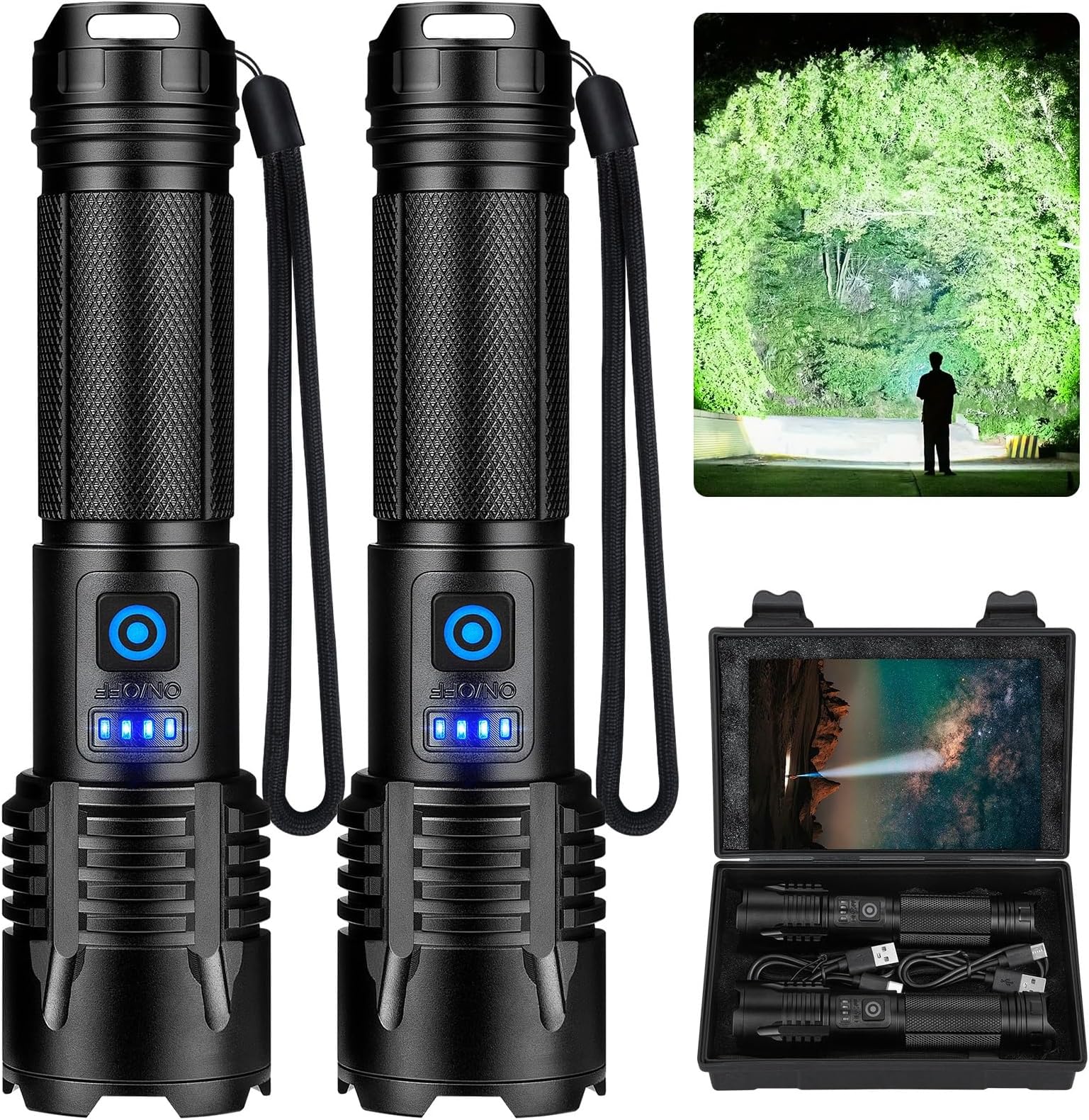 Alicegirl Rechargeable Flashlights 6000 High Lumens, Super Bright LED ...