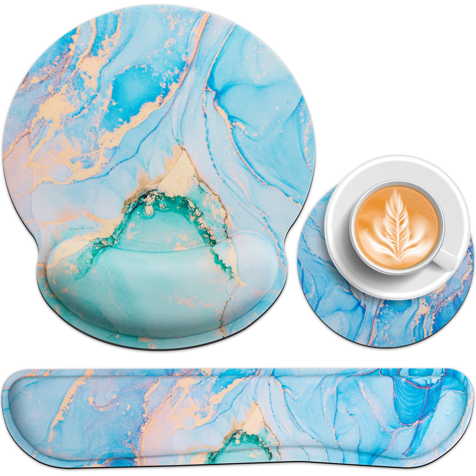 Amazon.com: Qomalama 3-in-1 Mouse Pad with Wrist Rest Set,Wrist Support ...