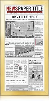 Amazon.com - LaVie Home 11x22 Newspaper Frame - Gold with High ...