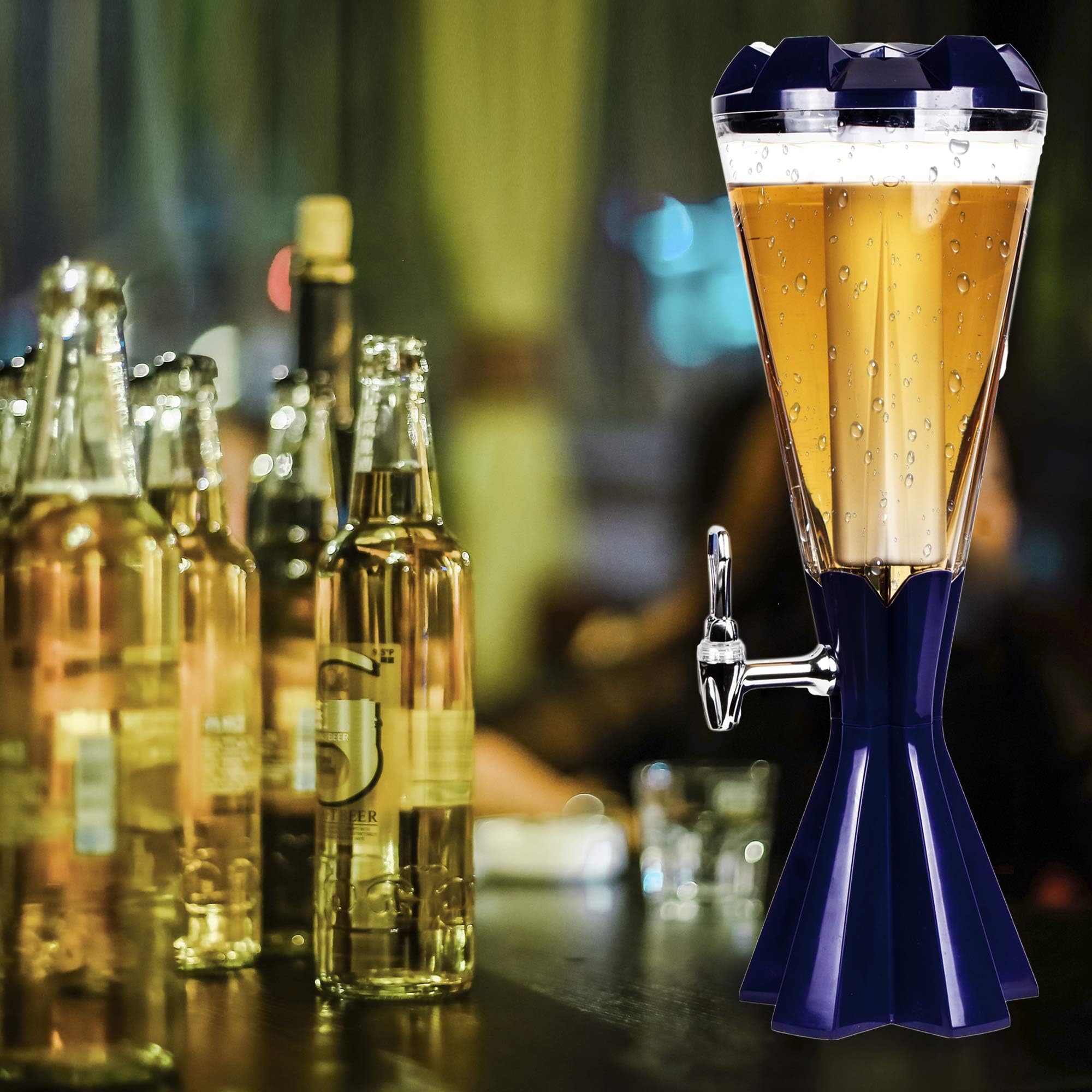 Beer-Tower XXL Drinks & Beverage Dispenser with Tap 4.0 litres with Ice ...