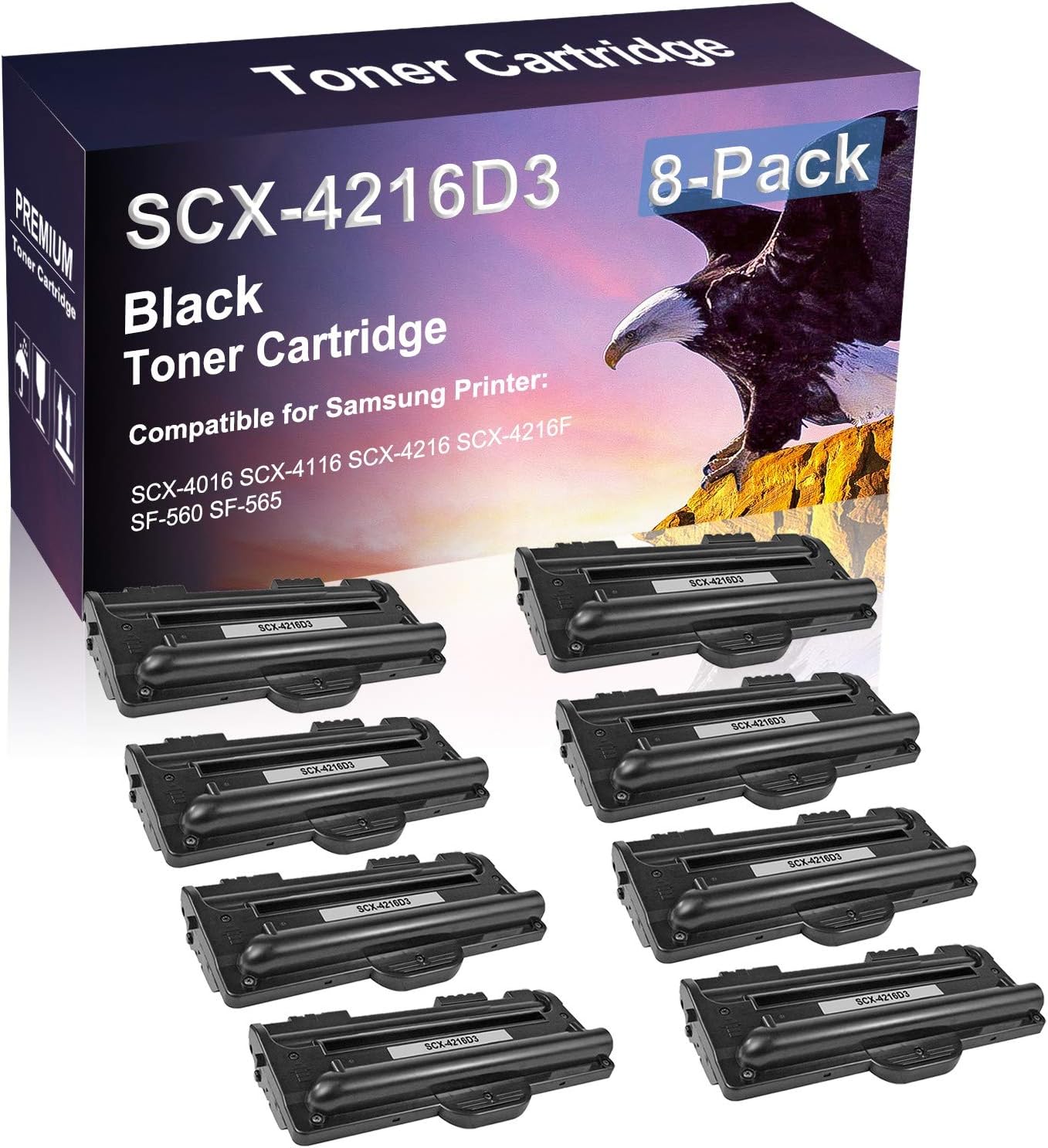 Amazon.com: 8 Pack (Black) Compatible High Capacity SCX-4216D3 Laser ...