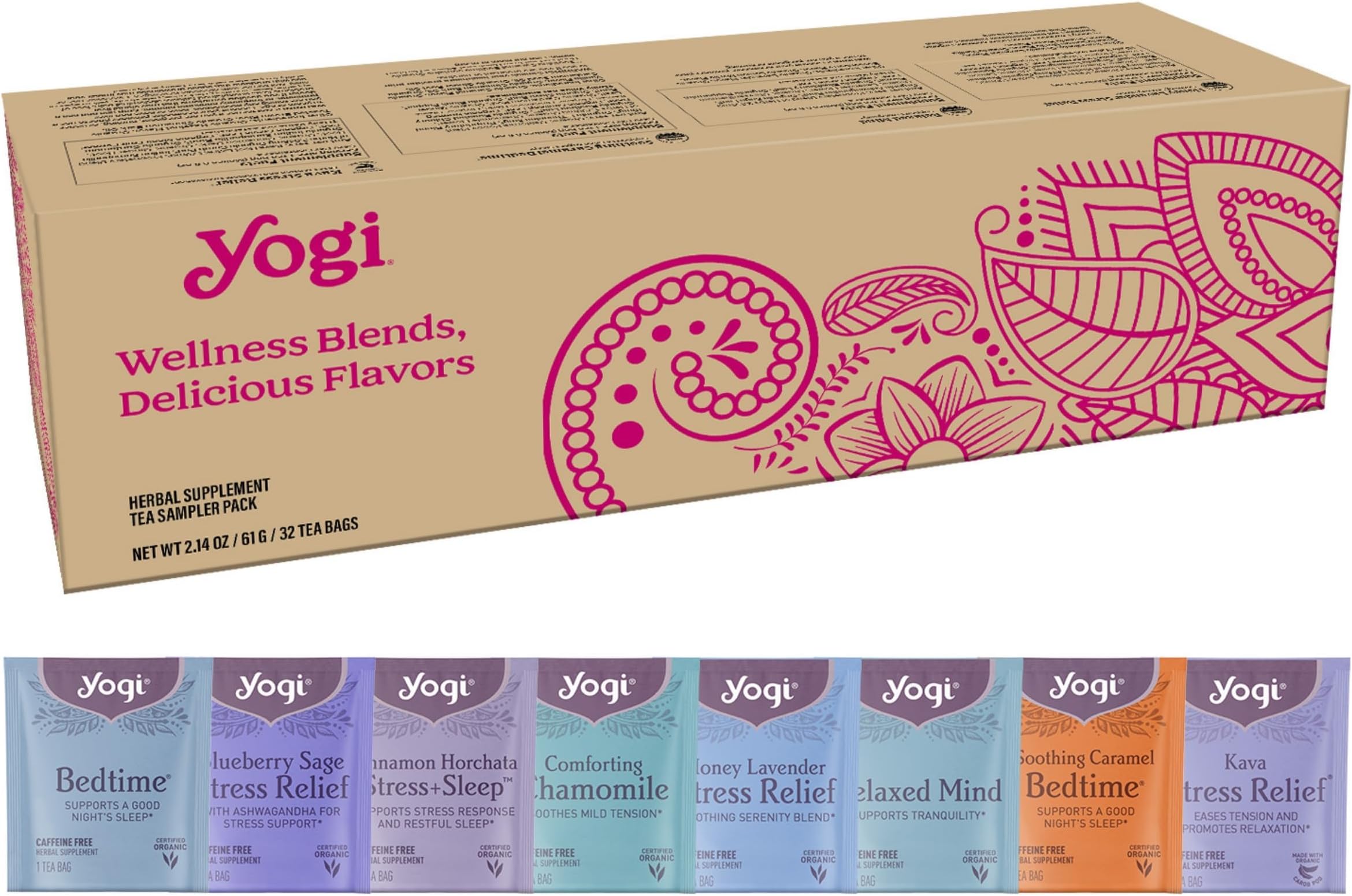 Amazon.com : Yogi Tea Stress & Sleep Sampler Box - 8 Favorite Herbal ...