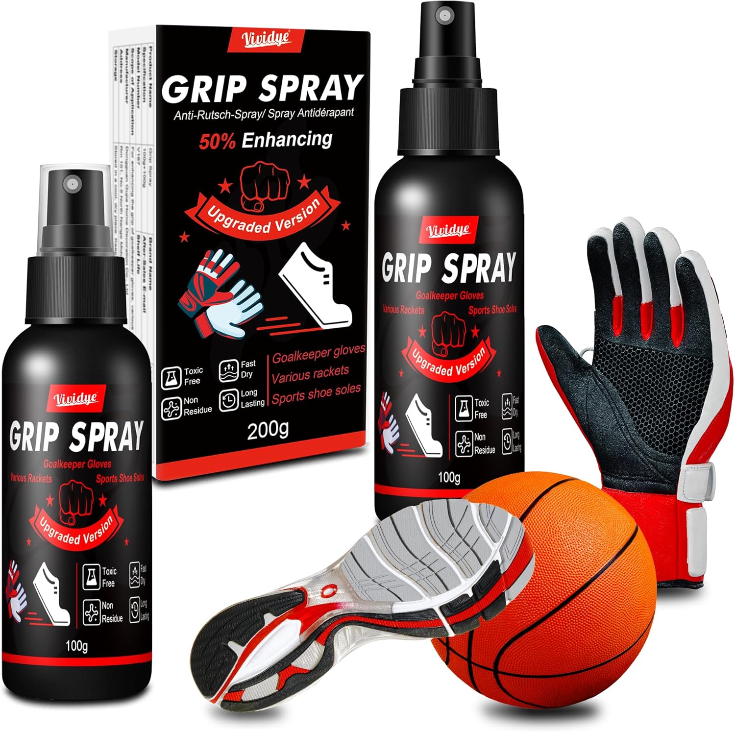 Grip Spray, 200g/7oz Edge Traction Spray, Enhanced Court Performance ...