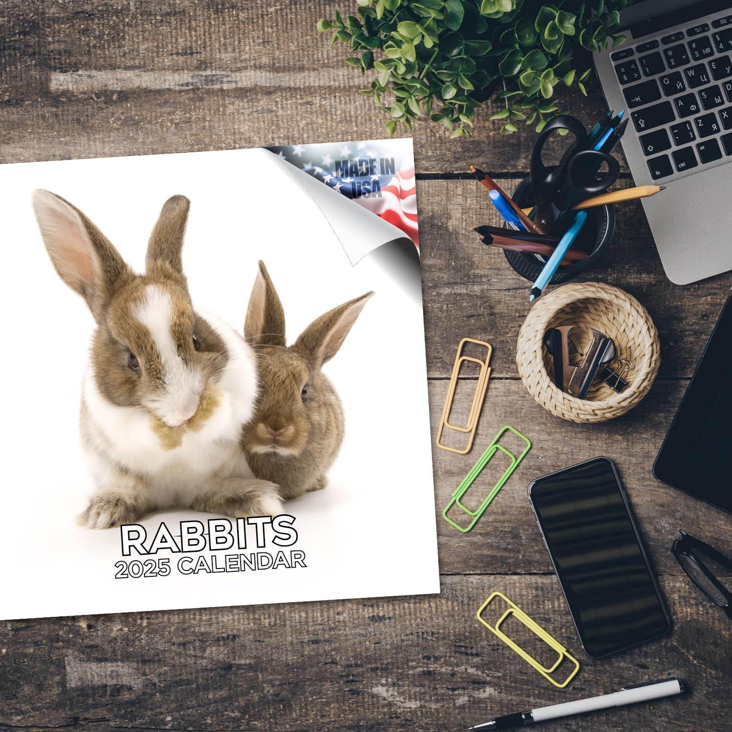 Snapklik.com : 2024 2025 Rabbits Calendar - Cute Animal Monthly Wall ...