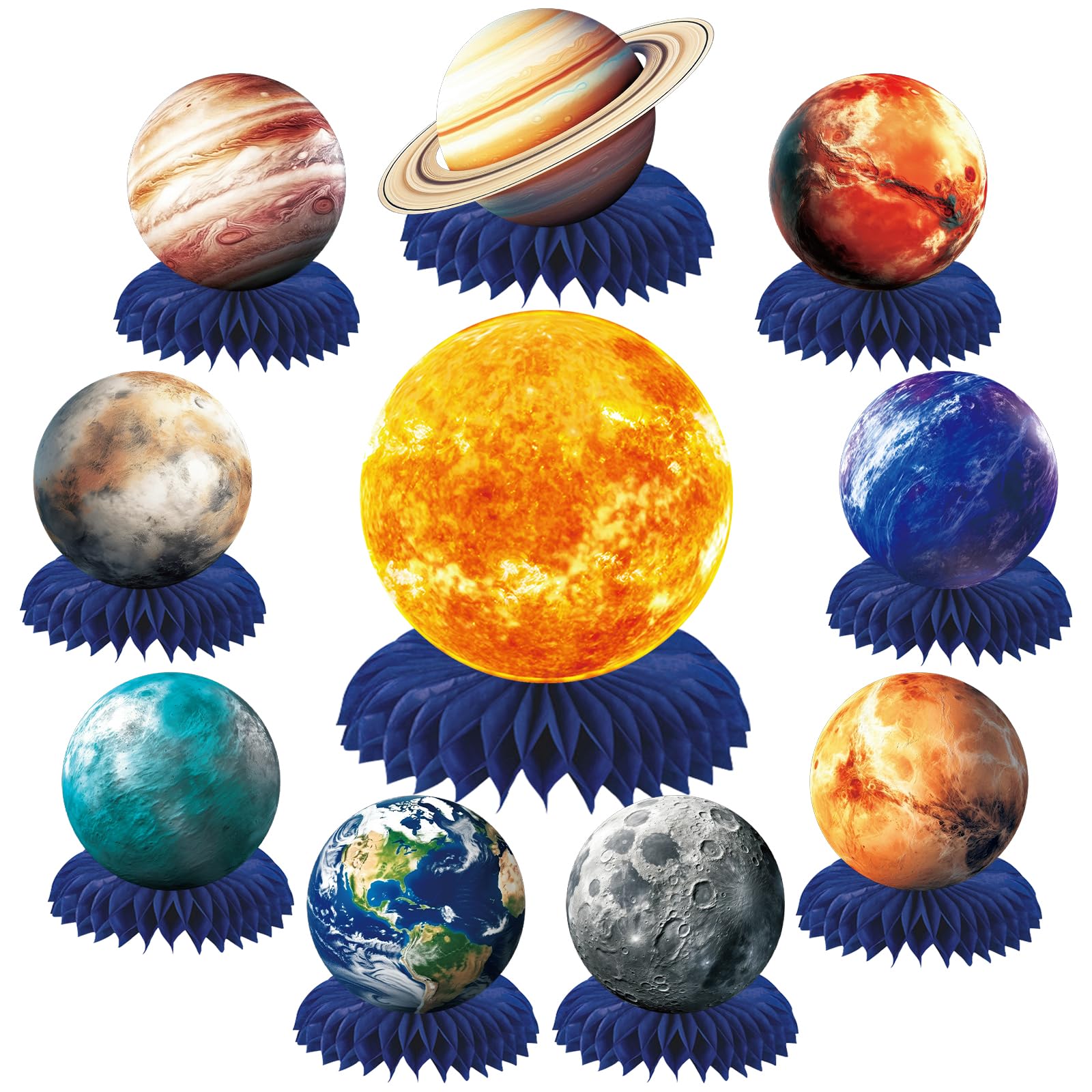 Amazon.com: 10pcs Space Solar System Themed Honeycomb Centerpieces ...
