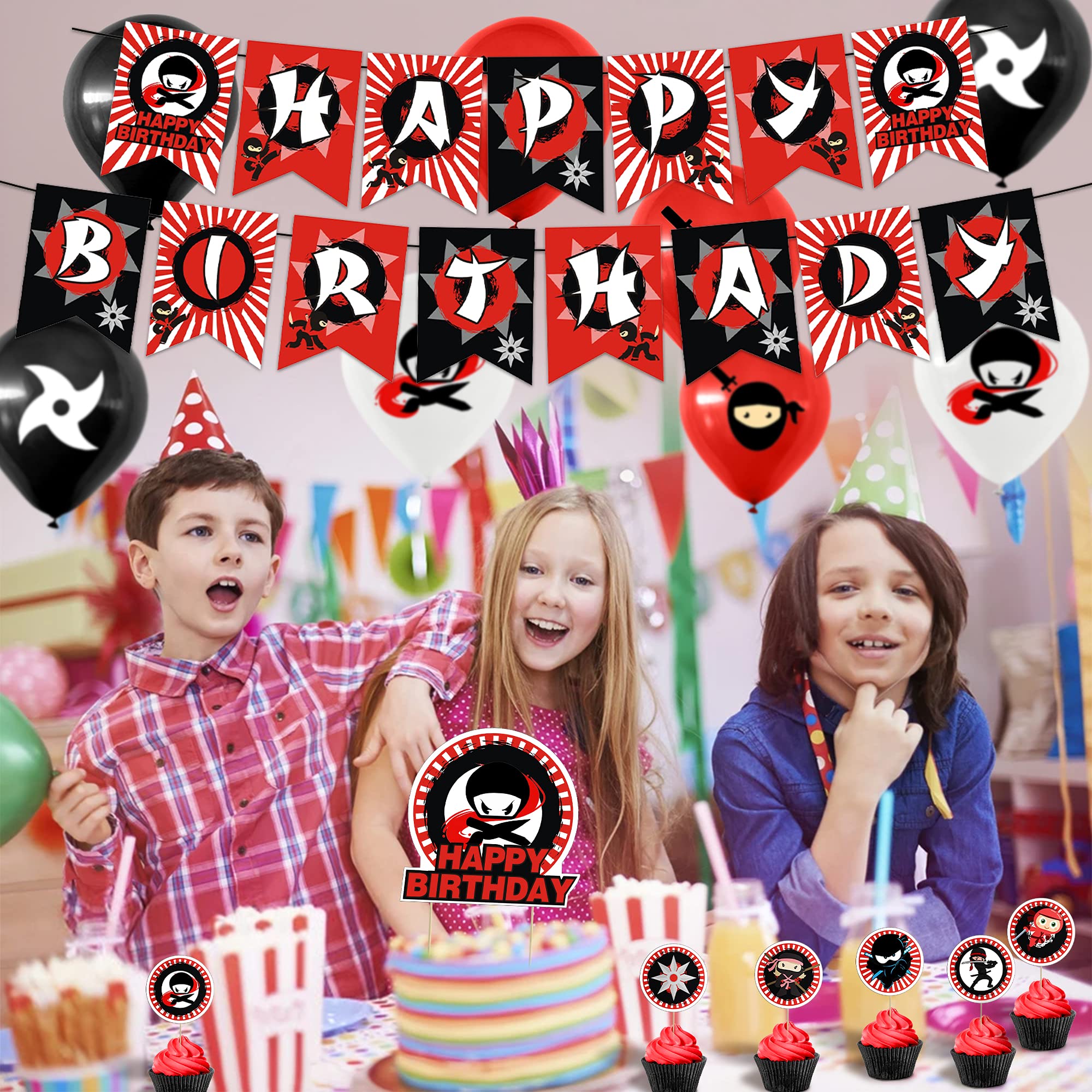 Ninja Birthday Party Decorations Ninja Theme Party Supplies Happy ...
