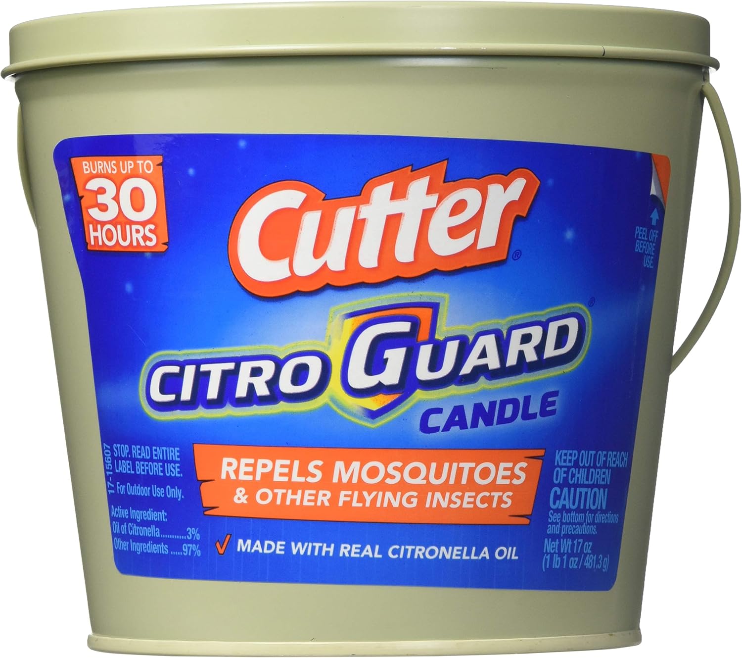 Amazon.com : Cutter CitroGuard 17 oz Insect Repellent Bucket Candle ...