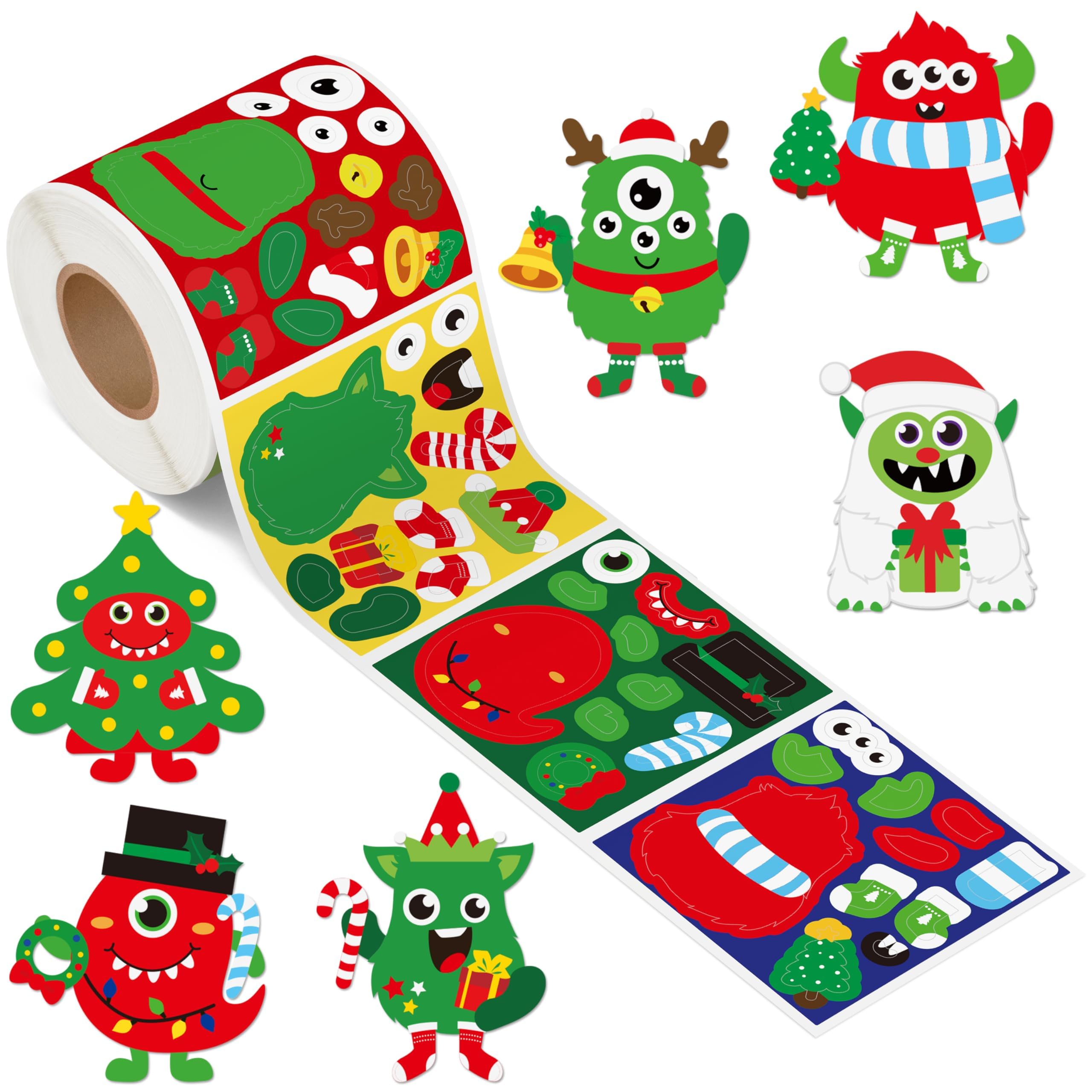 Amazon.com: Haooryx 300pcs Make A Monster Face Sticker Roll, Make Your ...