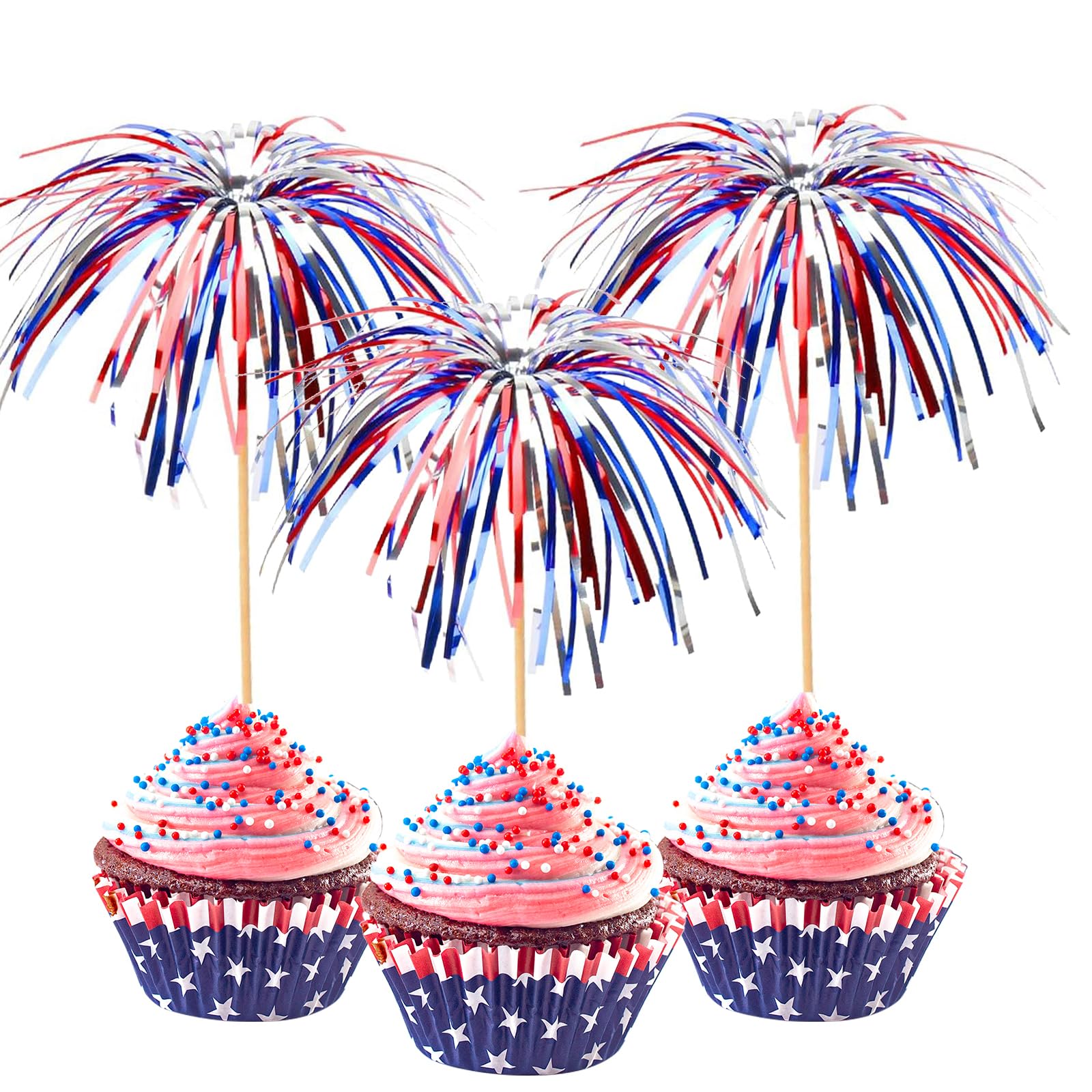 Amazon.com | 100 Counts Firework PicksFoil Firework Cak Cocktail Picks ...