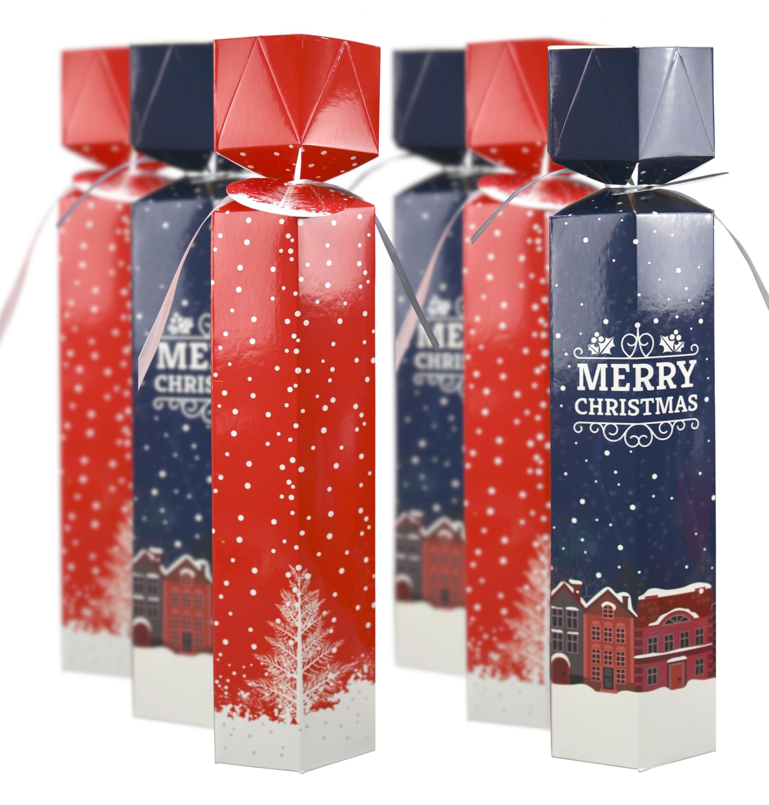 Amazon.com: Iconikal Christmas Wine Gift Boxes 6-Pack, Red and Blue ...