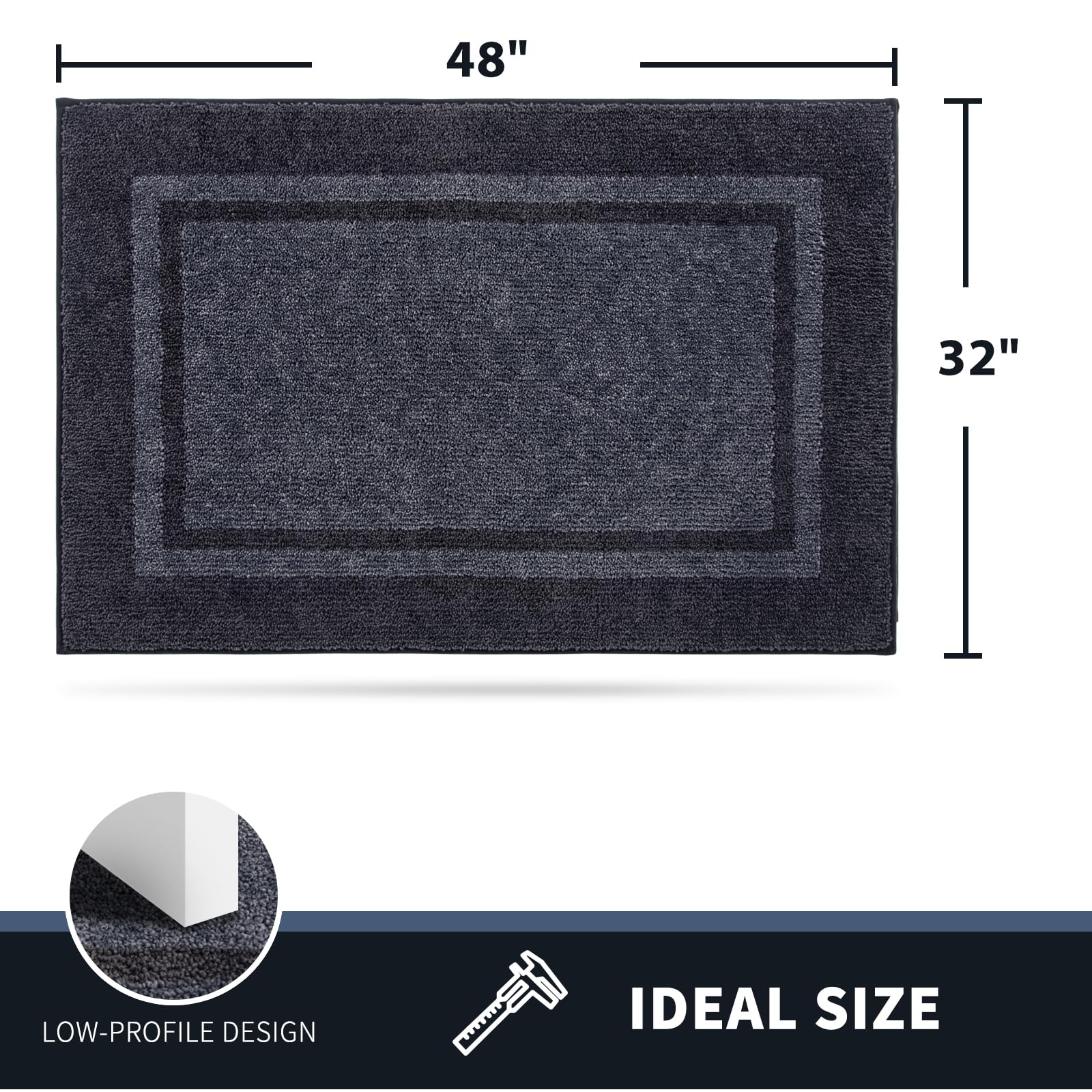 PURRUGS Dirt Trapper Door Mat 32" x 48", Non-Slip/Skid Machine Washable ...