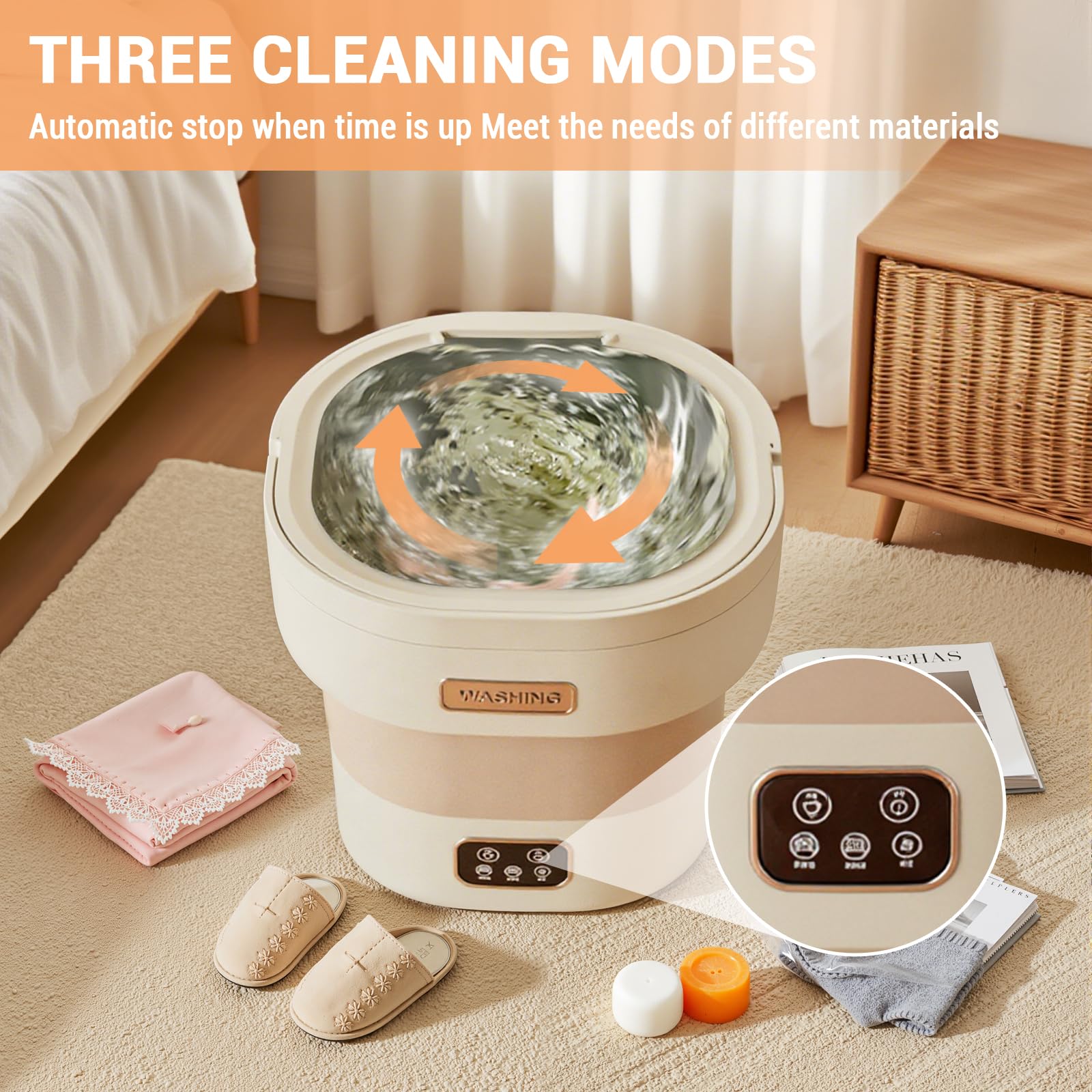 Snapklik.com : Portable Washing Machine, 12 L Foldable Mini Washer