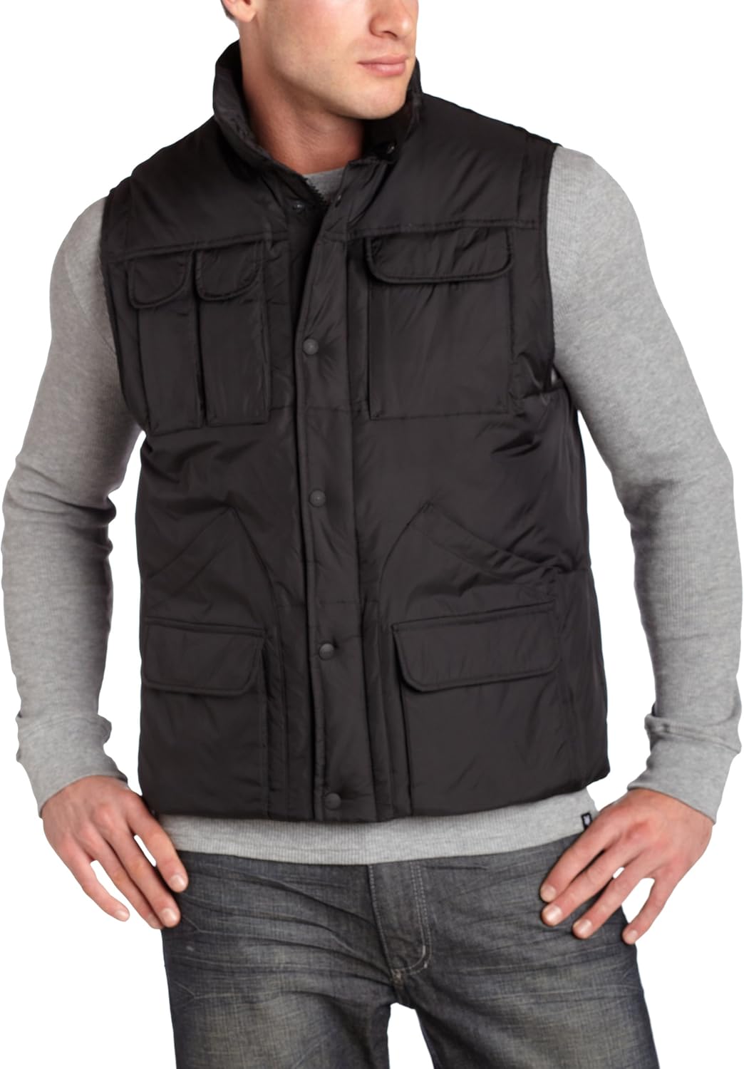 Levi's Men's Nylon Down Filled Utility Vest,Black,Small at Amazon Men’s ...