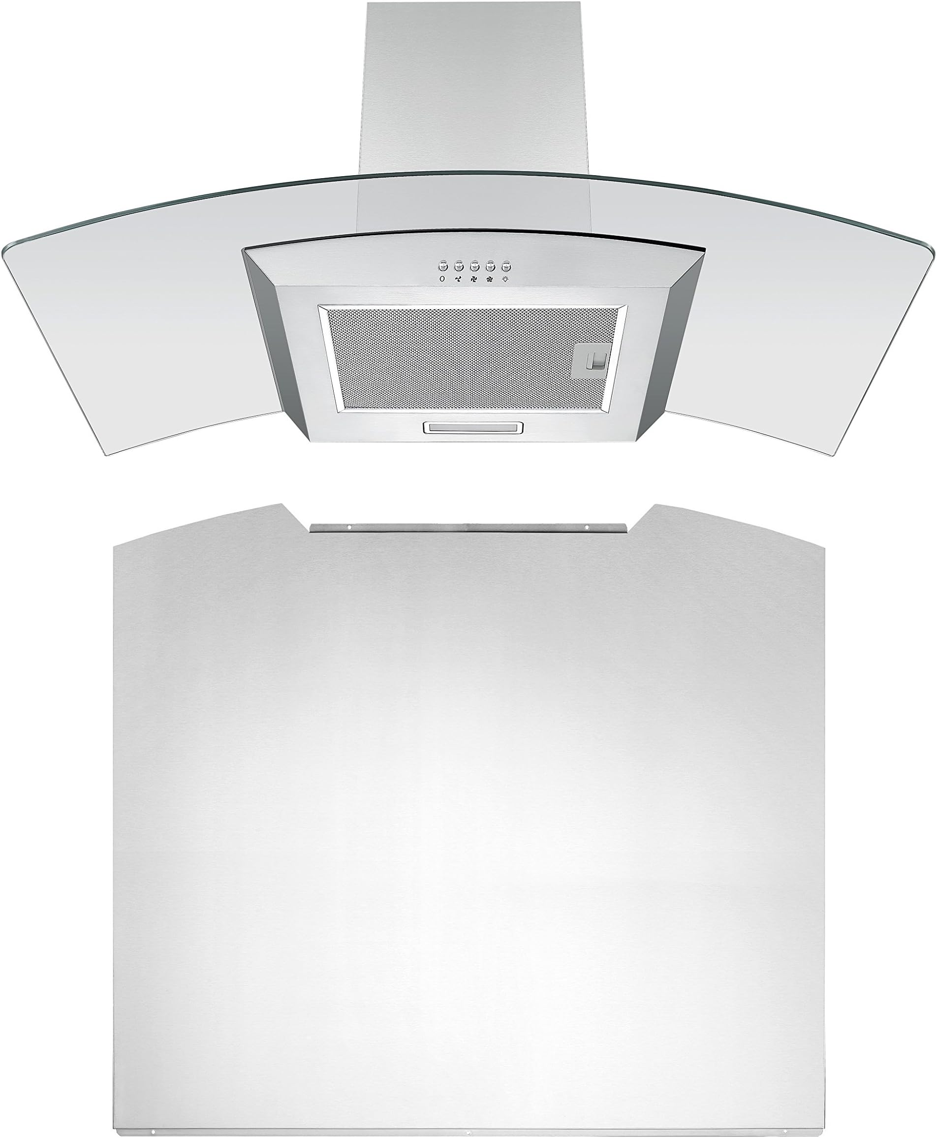 Samsung 90cm Curved Glass Chimney Hood - Stainless Steel : Amazon.co.uk ...