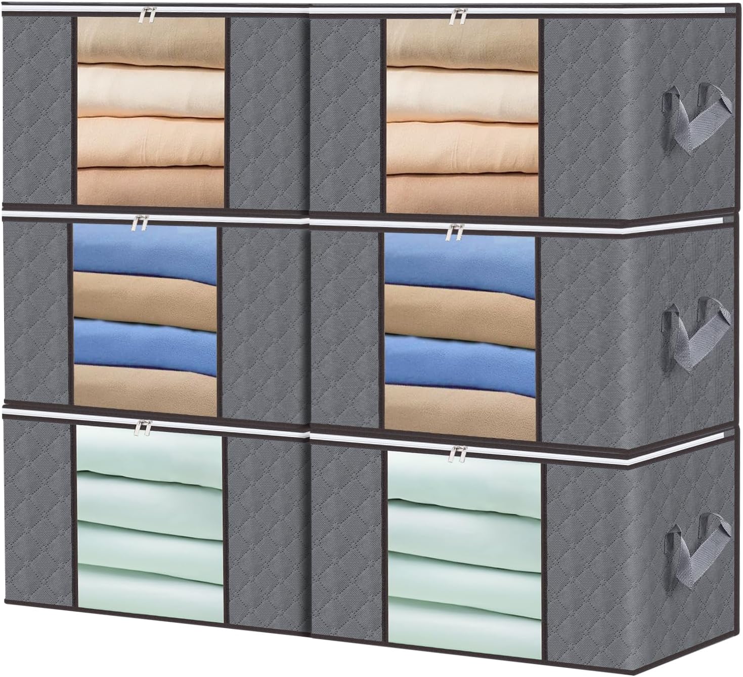 Jsdoin 90L Clothes Storage Bags with Lids, Large Storage Box With Lid ...