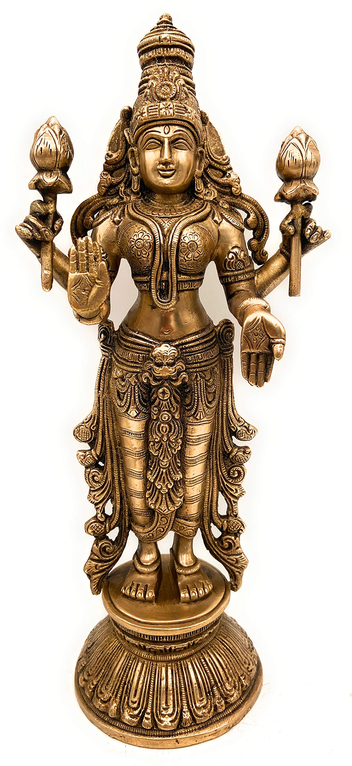 Buy Bhunes Brass Lakshmi Murti, Goddess Maha Laxmi Idol for Home Decor ...