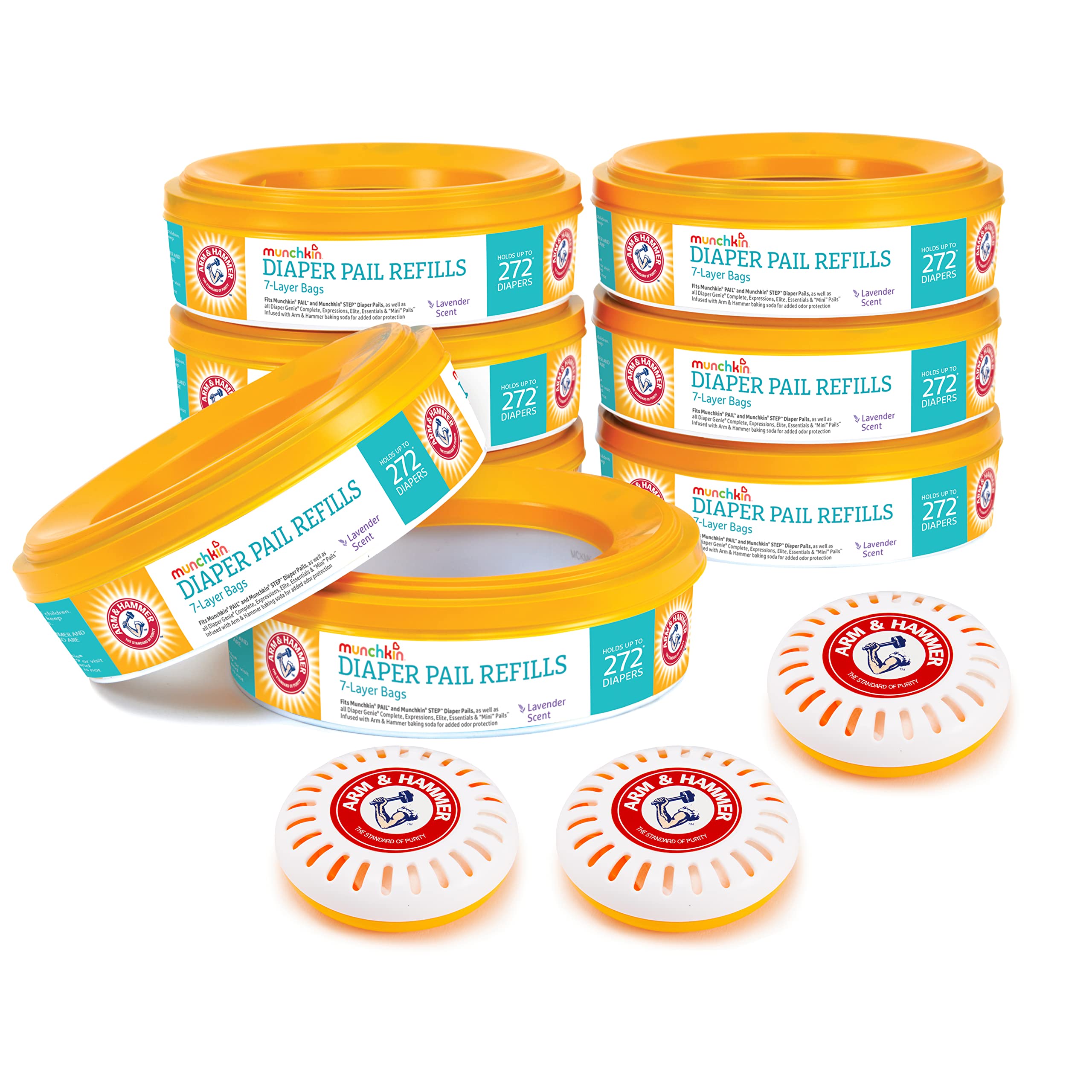 Amazon.com: Munchkin® Refill Set for STEP™ and PAIL™ Diaper Pails ...