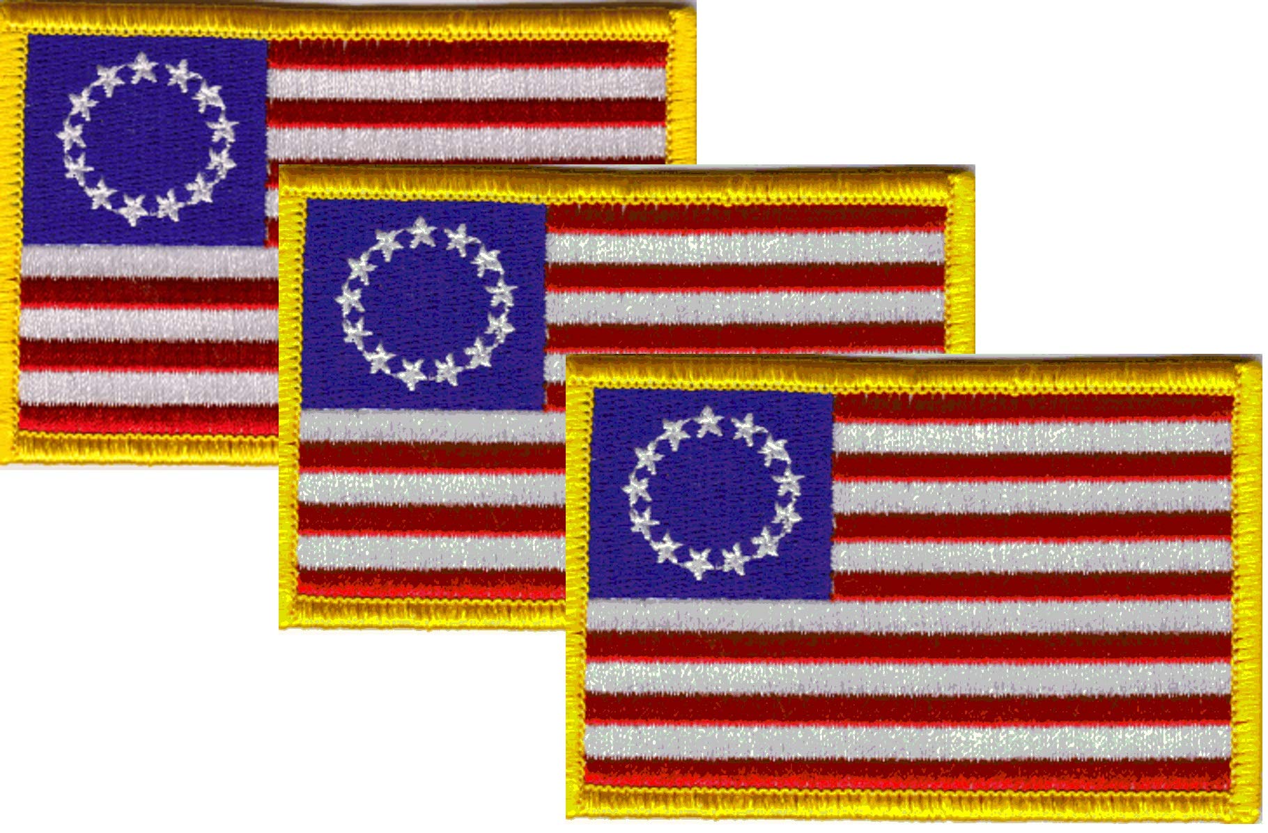 Amazon.com: Pack of 3 Betsy Ross Flag Patches 3.50 x 2.25 Inch, Three ...