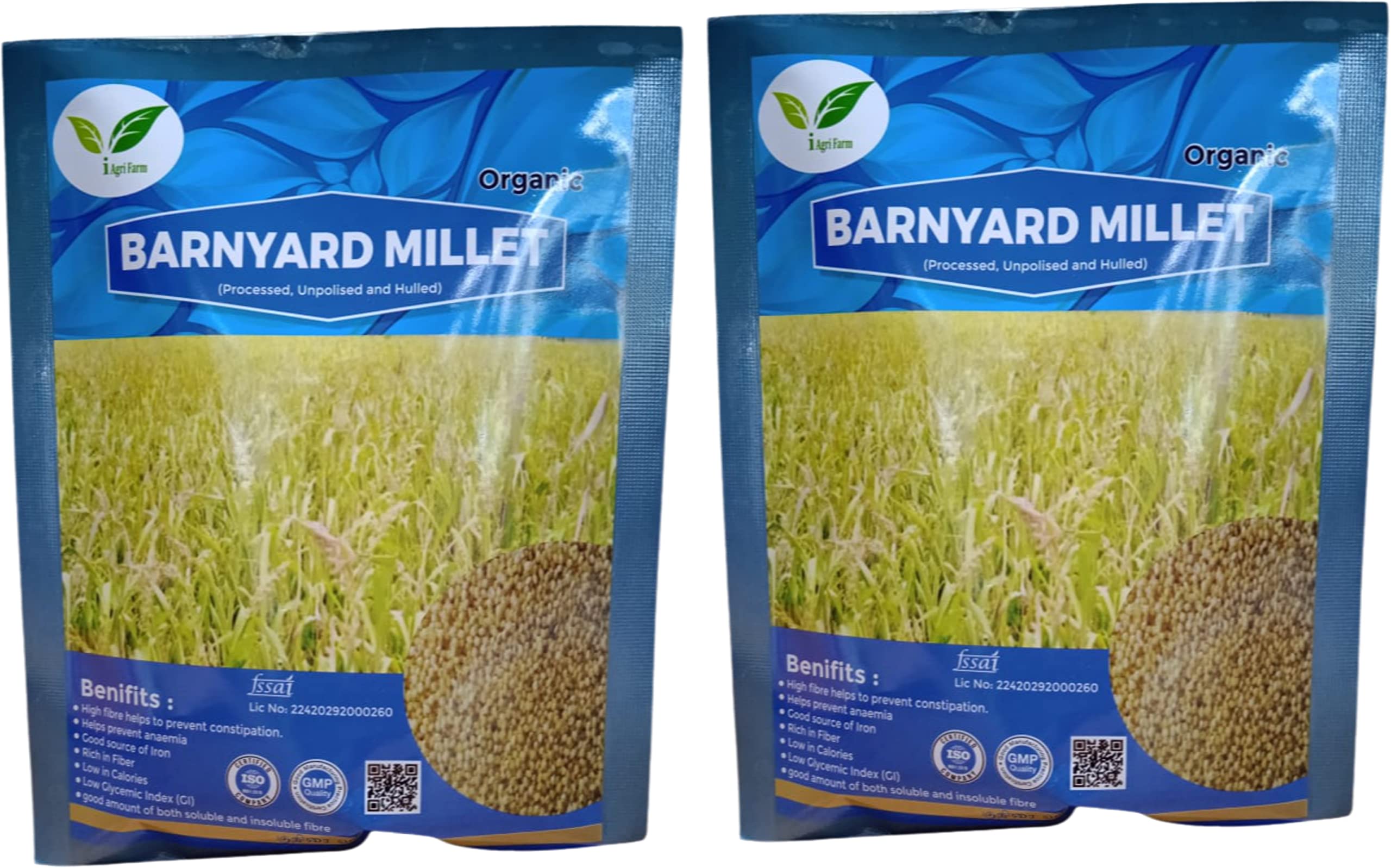 Iagrifarm Organic Barnyard Millet Samo Vari Bhagar Processed Unpolished ...