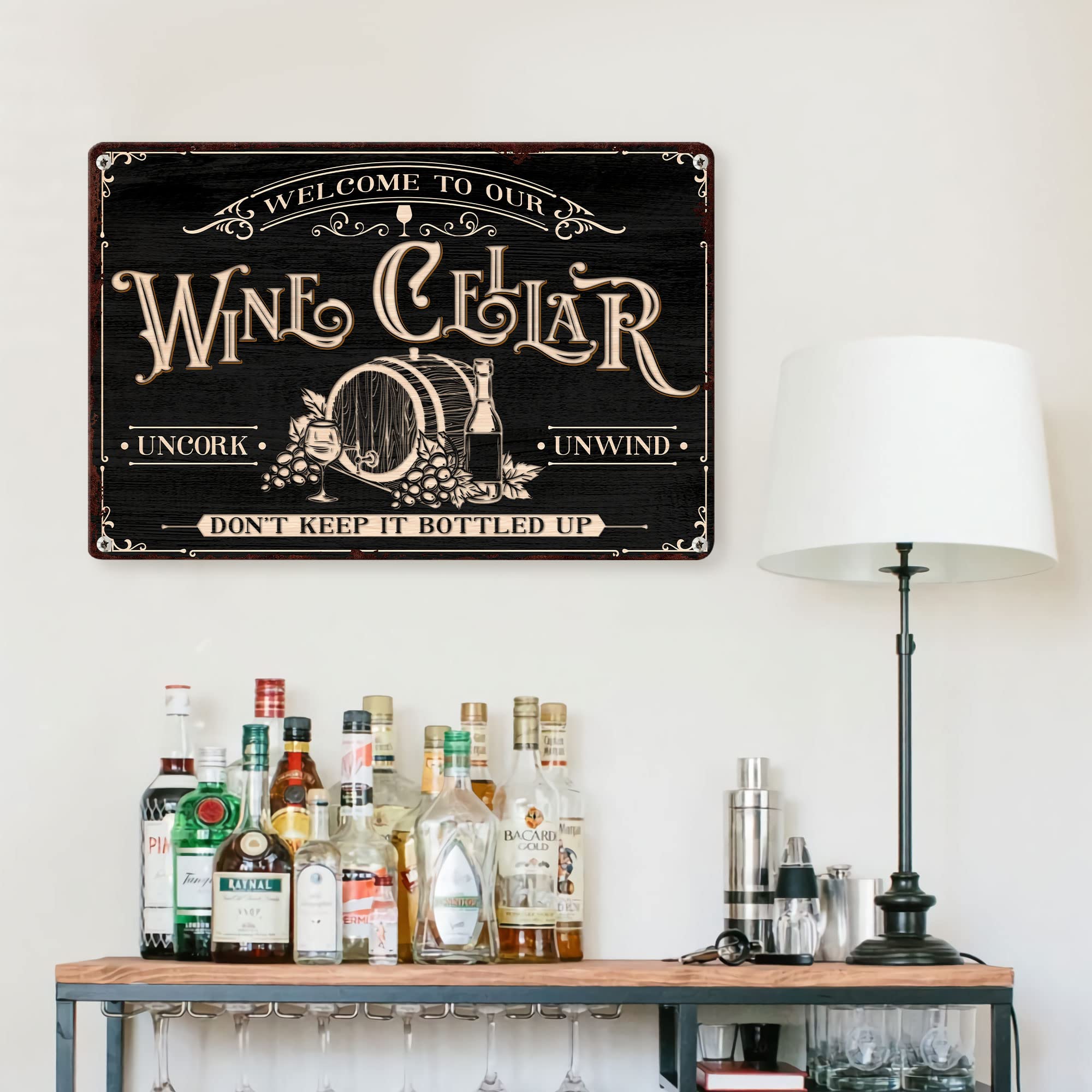 MUCHNEE Wine Cellar Signs, Winery Metal Sign, Tasting Room Sign Home ...